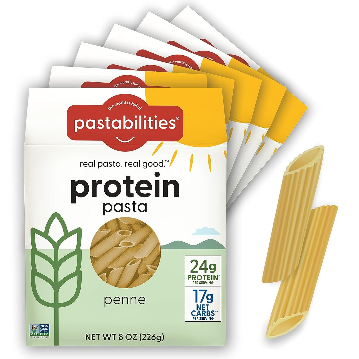 Pastabilities, Protein Pasta, Penne Pasta 8 Ounce, Pack of 6 Low Carb and High Protein ...