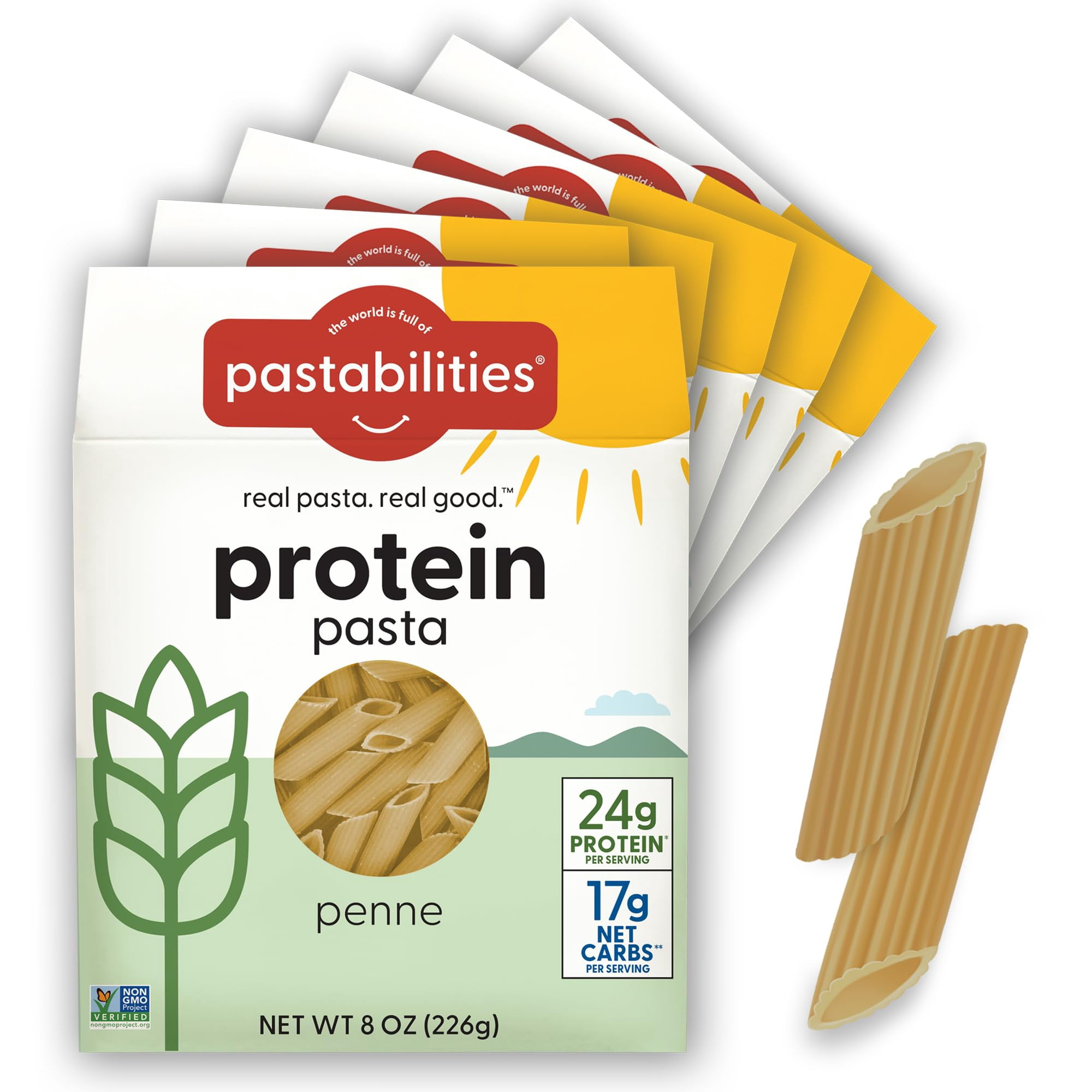Pastabilities, Protein Pasta, Penne Pasta (8 Ounce, Pack of 6) Low Carb ...