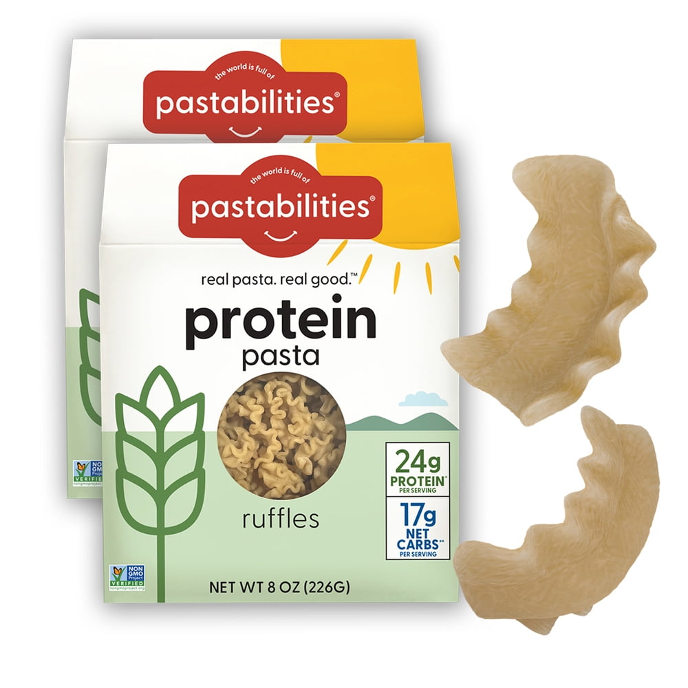 Pastabilities Protein Pasta Ruffles, High Protein, Low Carb, 8 oz. 2 ...