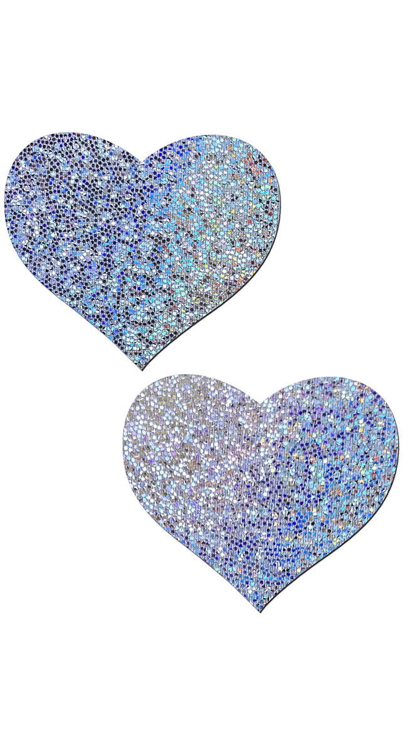 Pastease Hearts Silver Glitter Adhesive Nipple Covers - Walmart.com