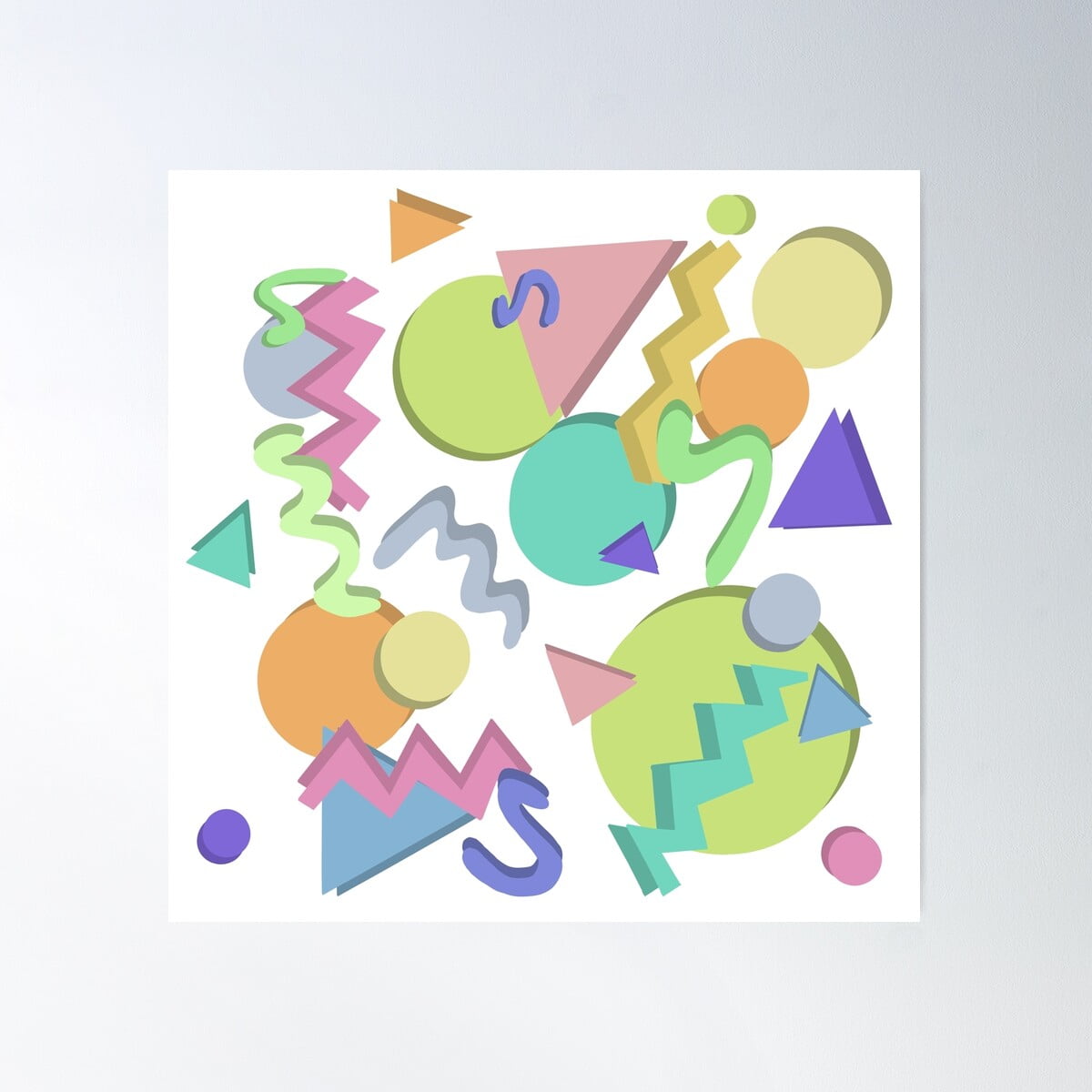 Pastel 90S Pattern Poster Wall Art, Modern Wall Decor For Living Room ...