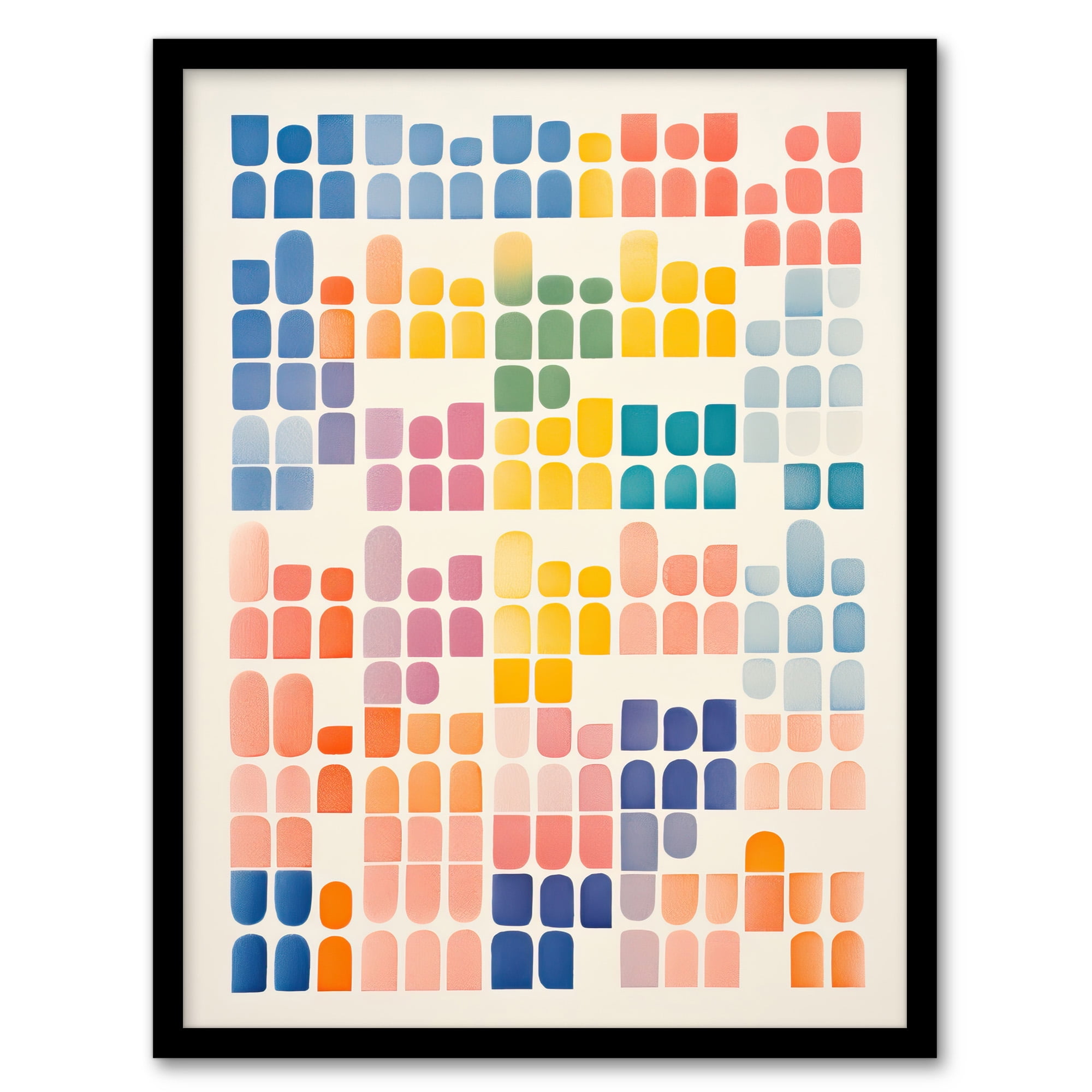 Pastel Abstract Geometric Calming Artwork Watercolour Minimalist Art ...