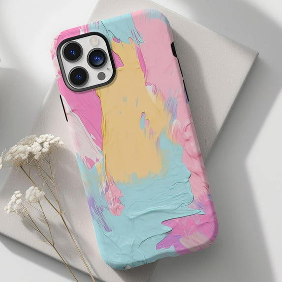 Pastel Abstract Phone Case Soft Modern Art with iPhone 17 through 11 ...
