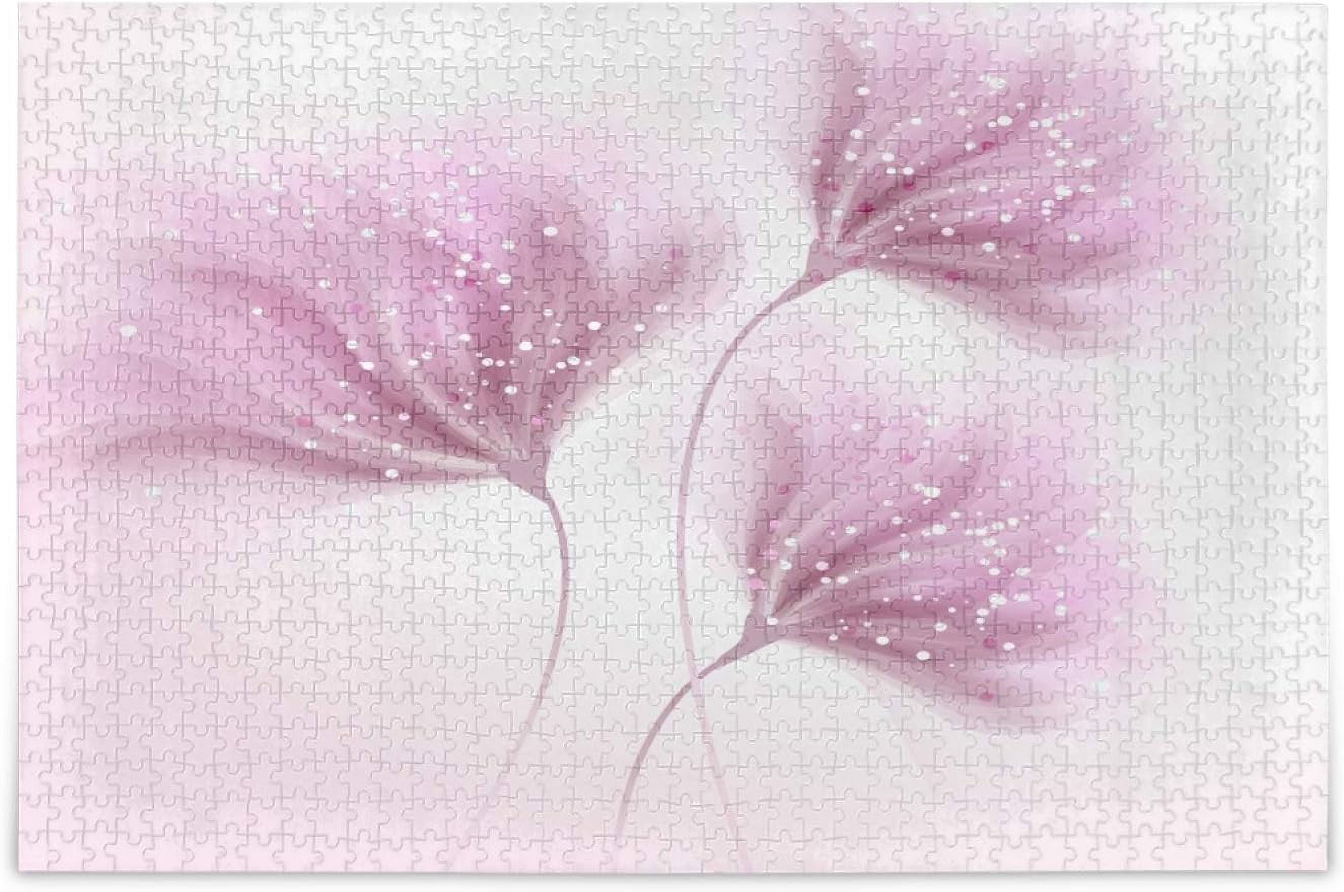 Pastel Abstract Pink Flowers Puzzle for Adults 1000 Piece Puzzles Game ...
