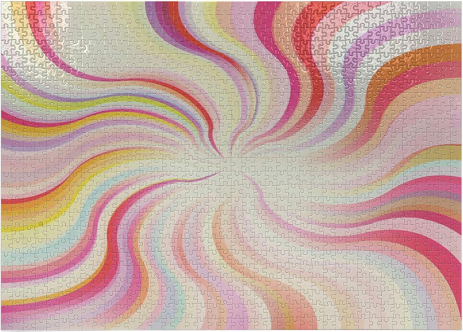 Pastel Abstract Sunburst Design Wavy Lines Sixties Seventies Style ...