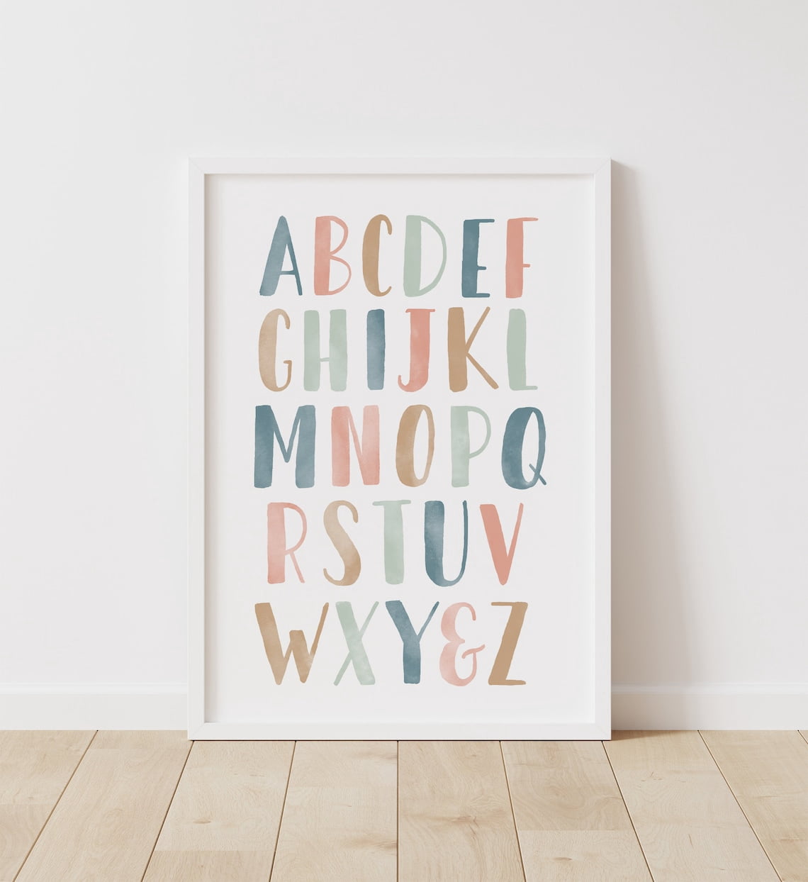 Pastel Alphabet Abc Poster Educational Wall Art Nursery Decor Poster ...