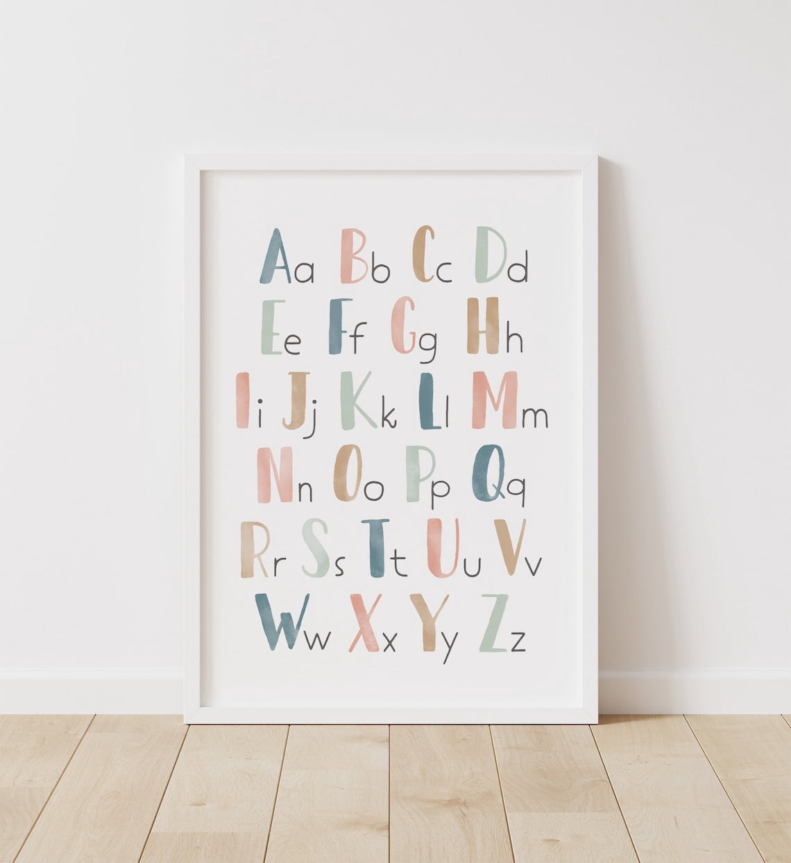 Pastel Alphabet Abc Poster Educational Wall Art Room Decor Nursery ...