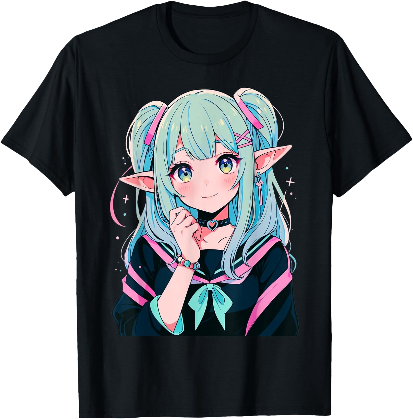 Pastel Anime Girl Kawaii Waifu Elves Girl Softstyle Unisex T-Shirt ...