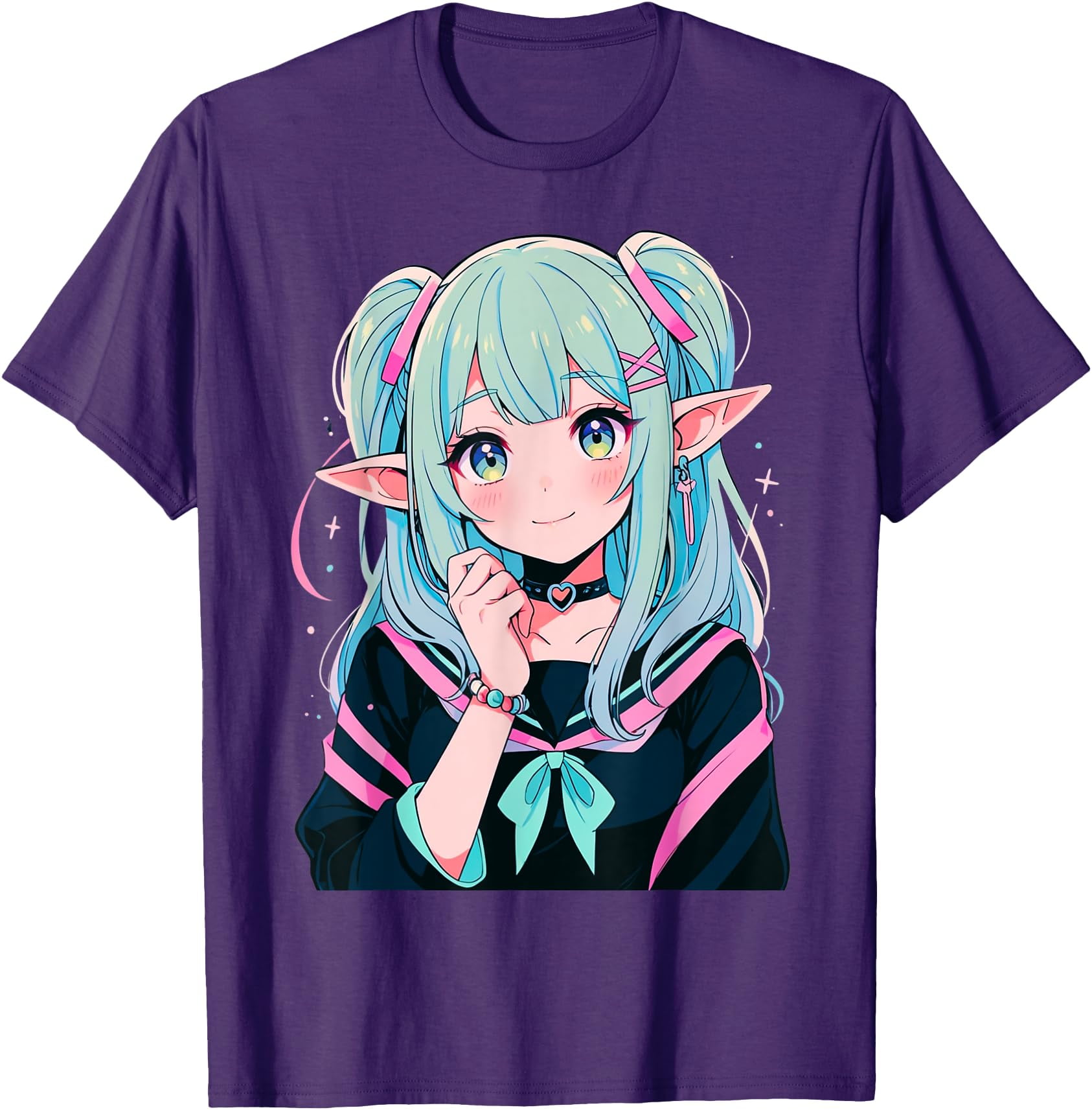 Pastel Anime Girl Kawaii Waifu Elves Girl Softstyle Unisex T-Shirt ...