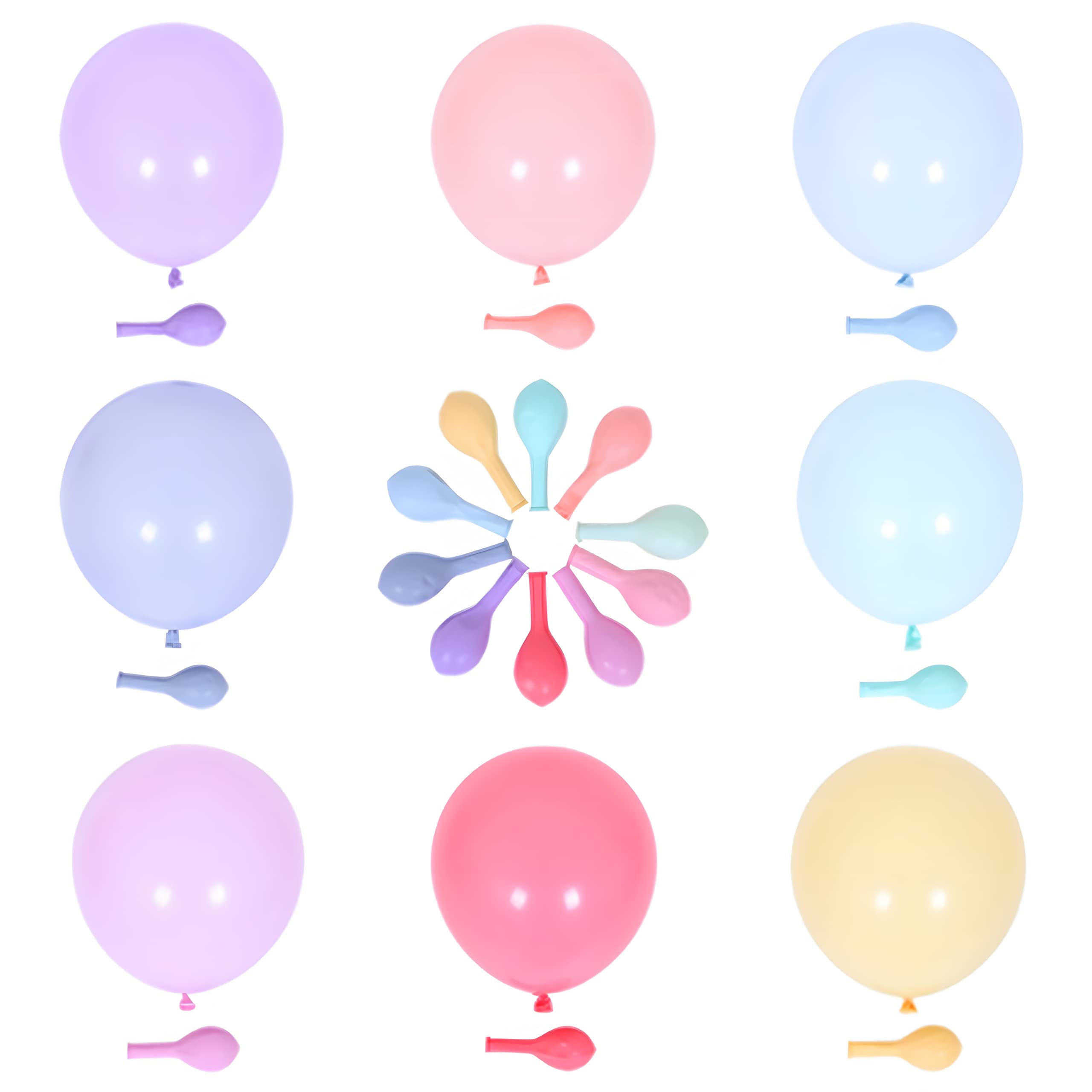 Pastel Balloons 12 PriNst Inch 100PCS Rainbow Balloon Macaroon Candy ...