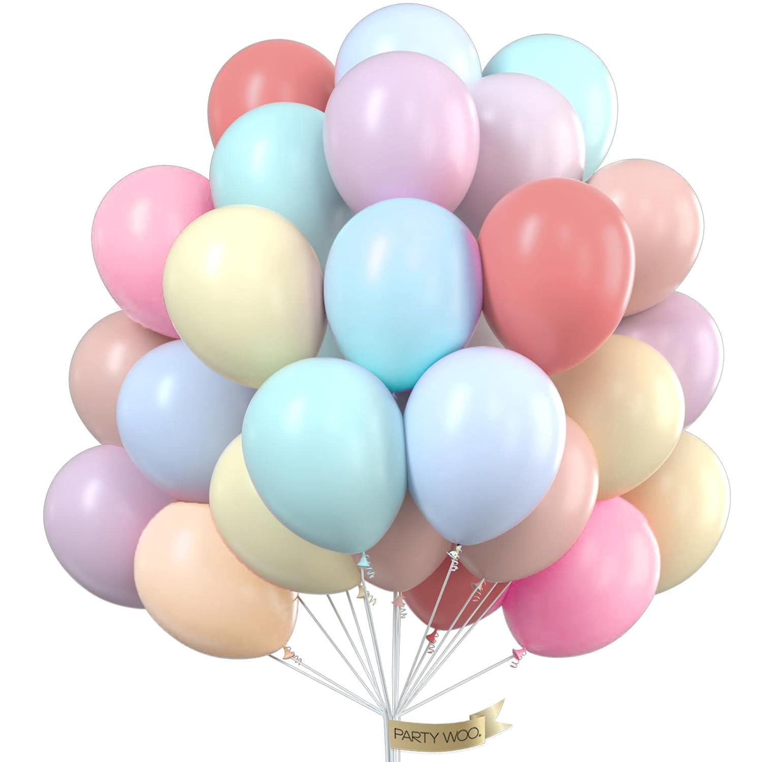 Pastel Balloons 50pcs 12 Inch Pastel Rainbow Latex Balloons for Baby ...