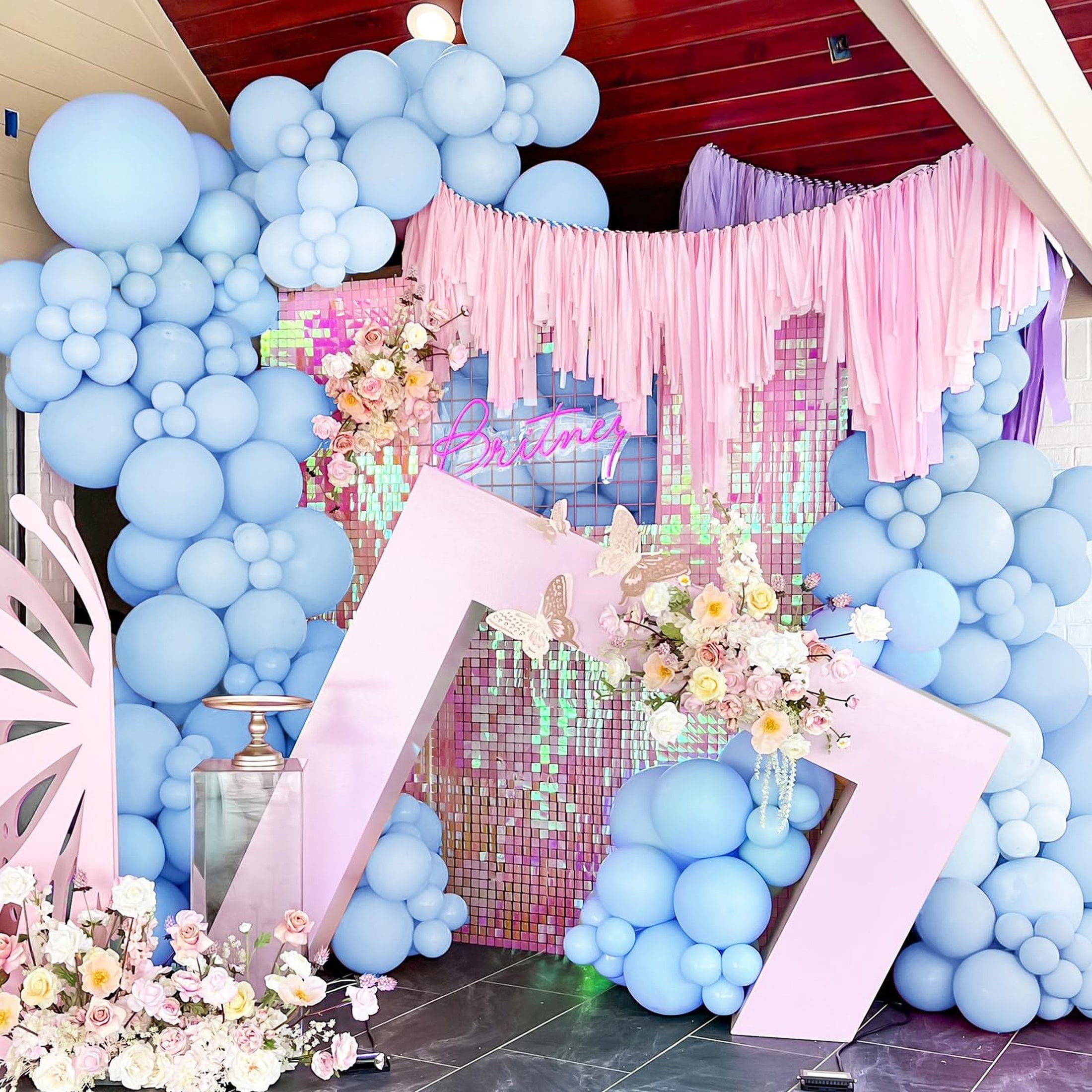 Pastel Blue Balloon Garland Kit - 135 Light Blue Latex Balloons in ...