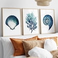 Pastel Blue Green Seaweeds Seashells Creatures Beachy Decor Set 3 ...