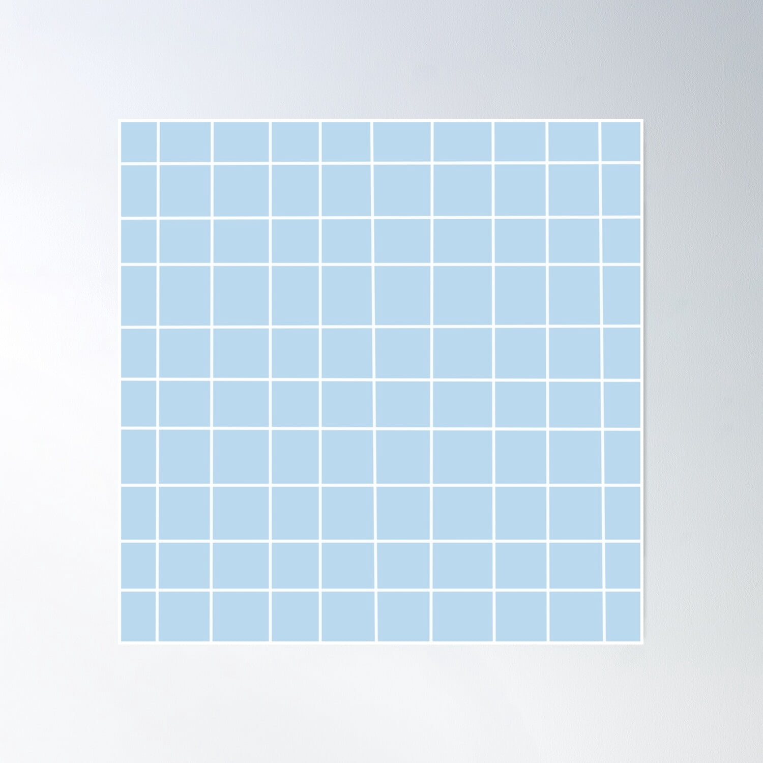 Pastel Blue Grid Poster Wall Art, Modern Wall Decor, 24x24 UNFRAMED ...