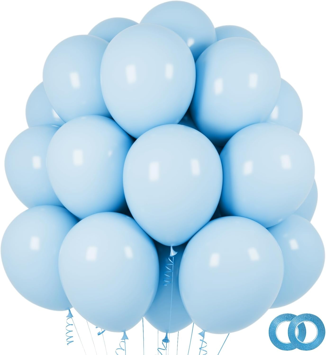 Pastel Blue Latex Balloons 100 Pack 12 inch Light Blue Party Balloons ...