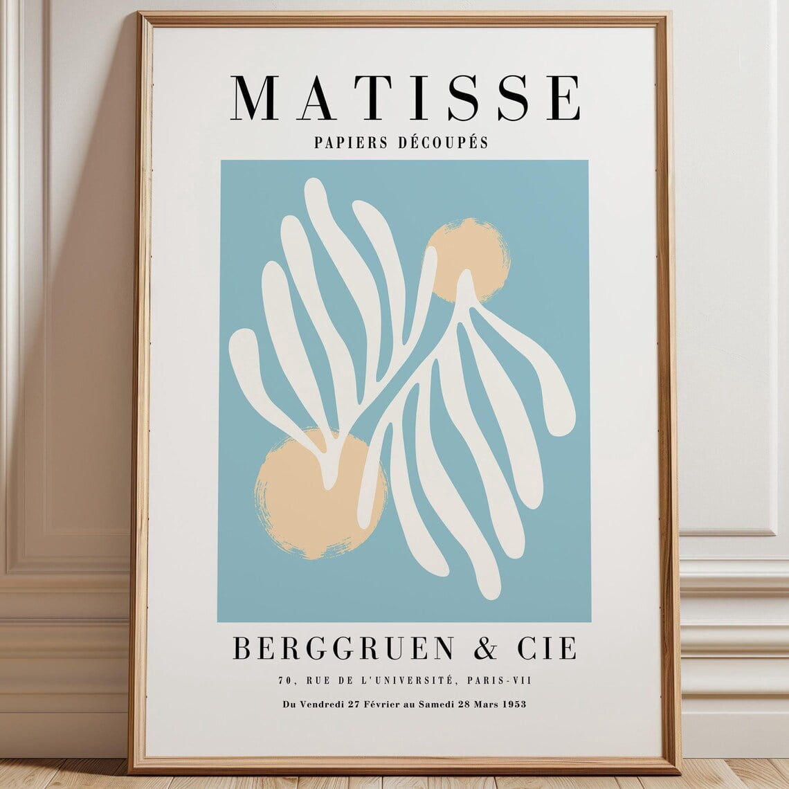 Pastel Blue Matisse Print Wall Art - Abstract Wall Art - Mid Century ...
