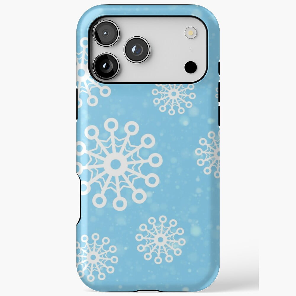 Pastel Blue Winter Snow Ice Case for iPhone 11 12 13 14 15 16 17 Pro ...