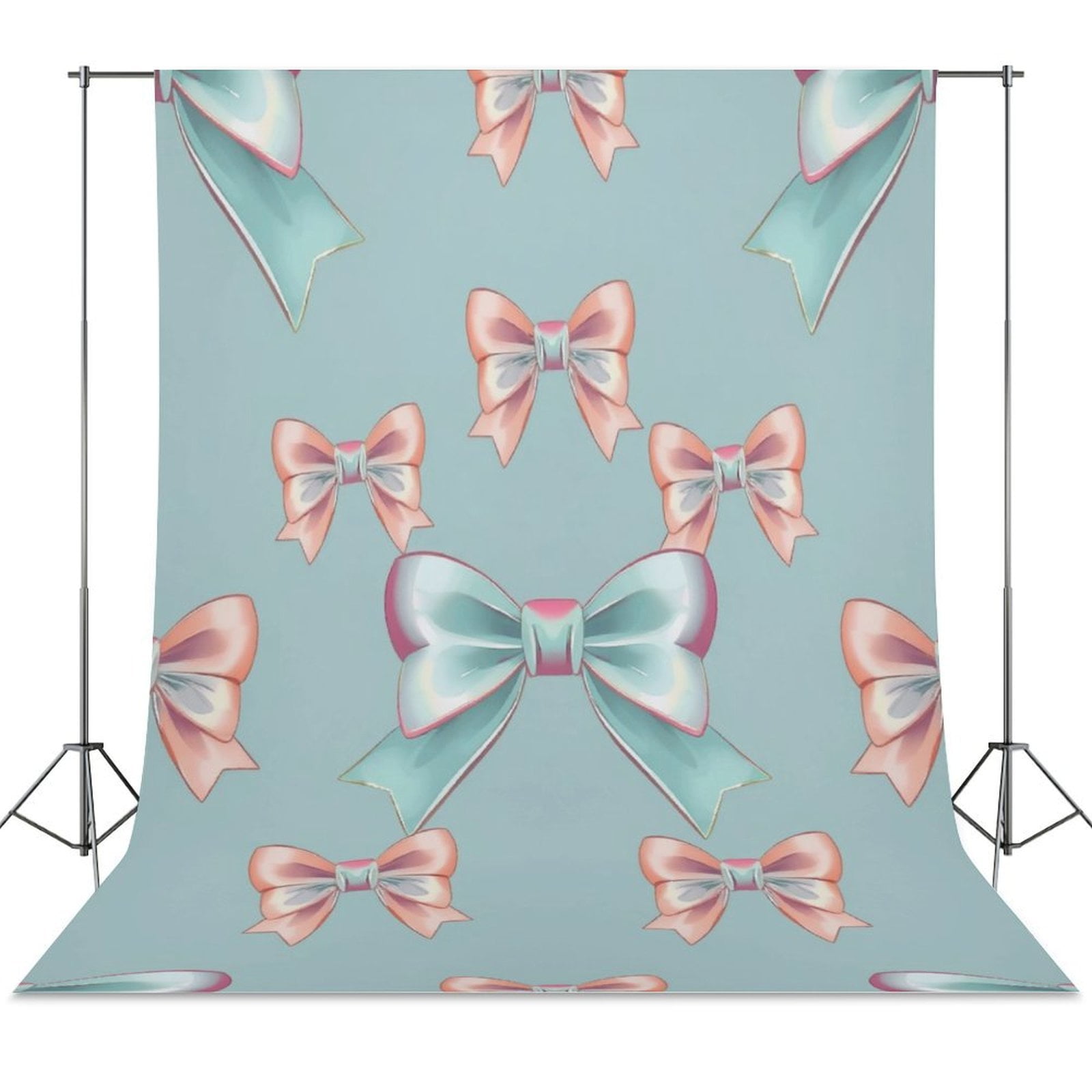 Pastel Bow Pattern Backdrop Baby Shower Newborn Portrait Girl Boy ...