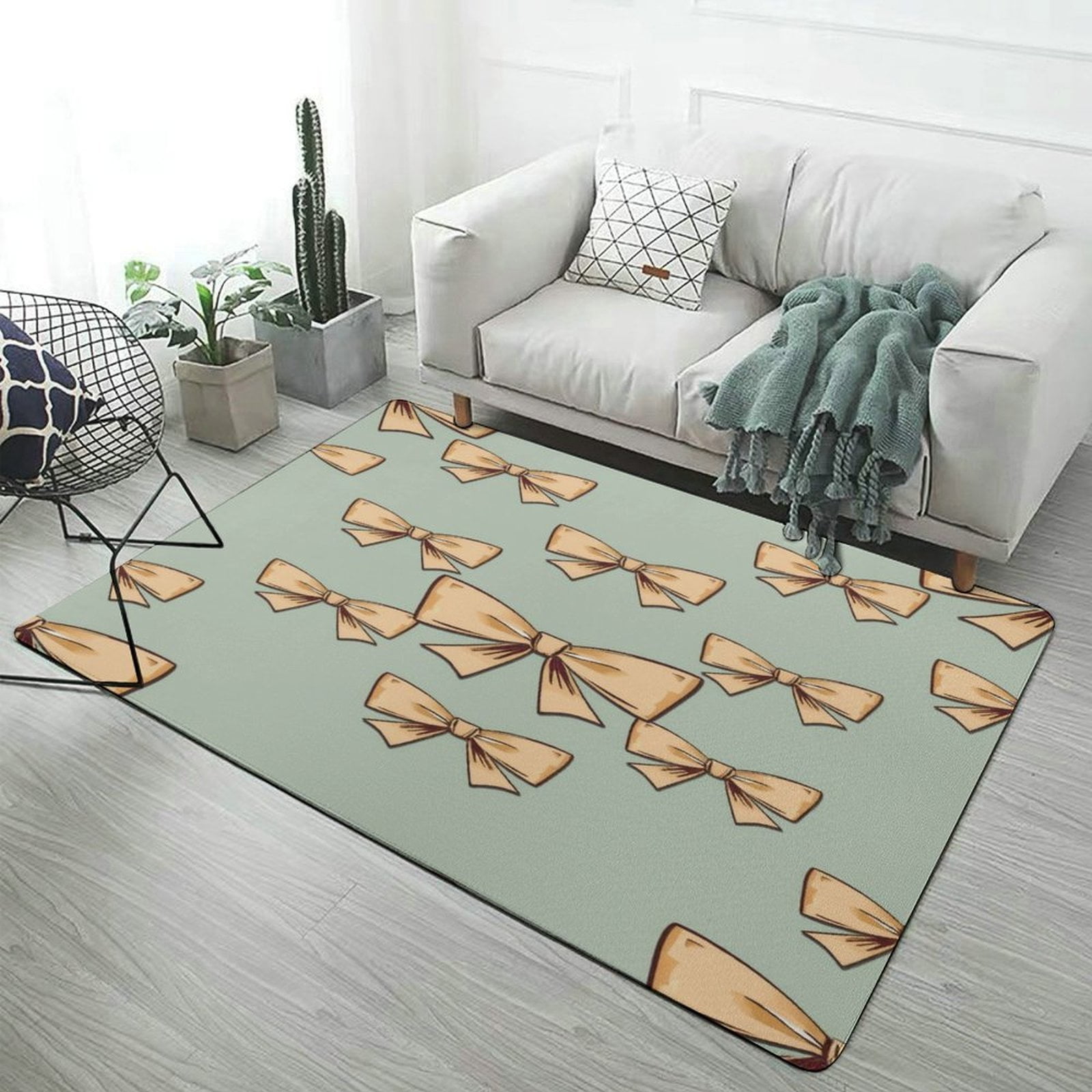 Pastel Bow Pattern Light Luxury Home Carpets Living Room Ration Large ...