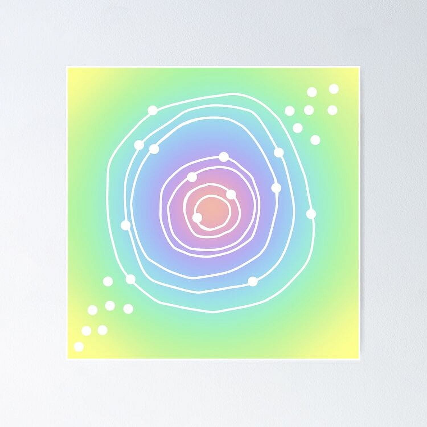 Pastel Bright Rainbow Atom Poster- Unframed Poster | Wall Art | Perfect ...