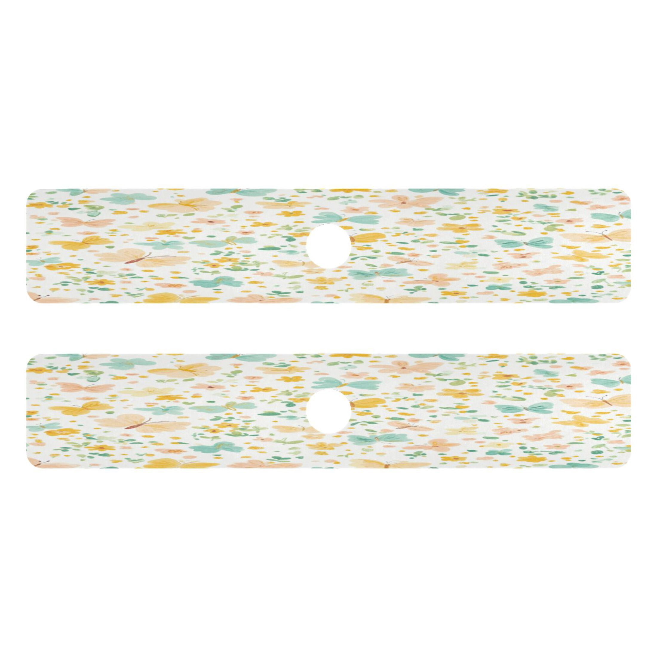 Pastel Butterflies Pattern Extra Long Silicone Algae Sink Mat 30x5.4in ...