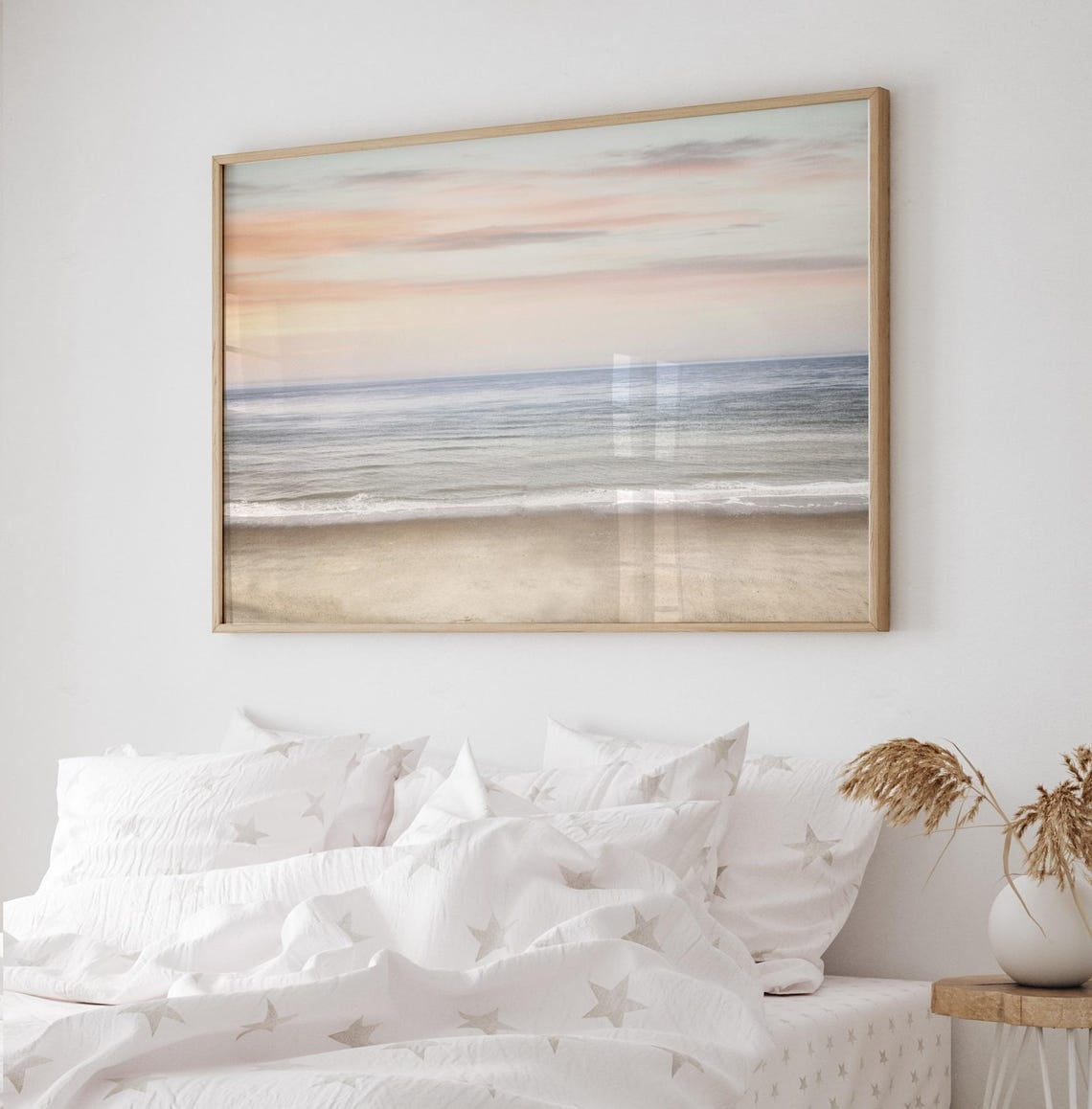 Pastel Calm Beach Photography, Pastel Pink Ocean Art, Dreamy Sunset ...