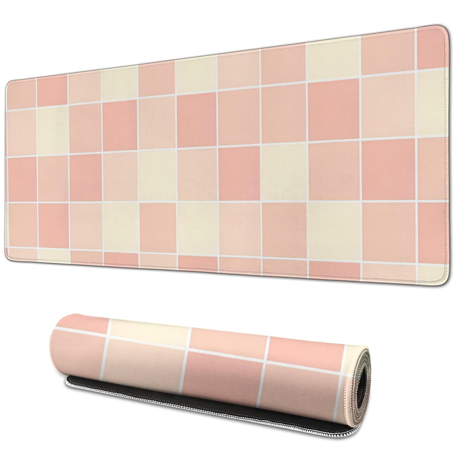 Pastel Checkered Desk Mat, Aesthetic Pattern Office Decor Extra Large ...