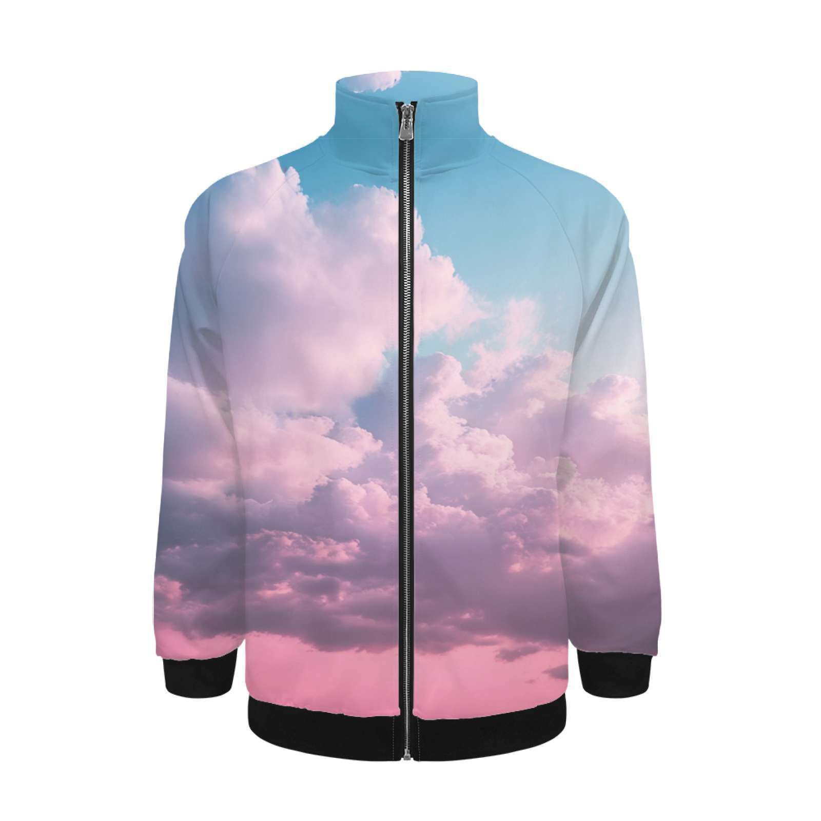 Pastel Clouds Sky Print Jacket Men's Street Cool Long Sleeves Coat ...