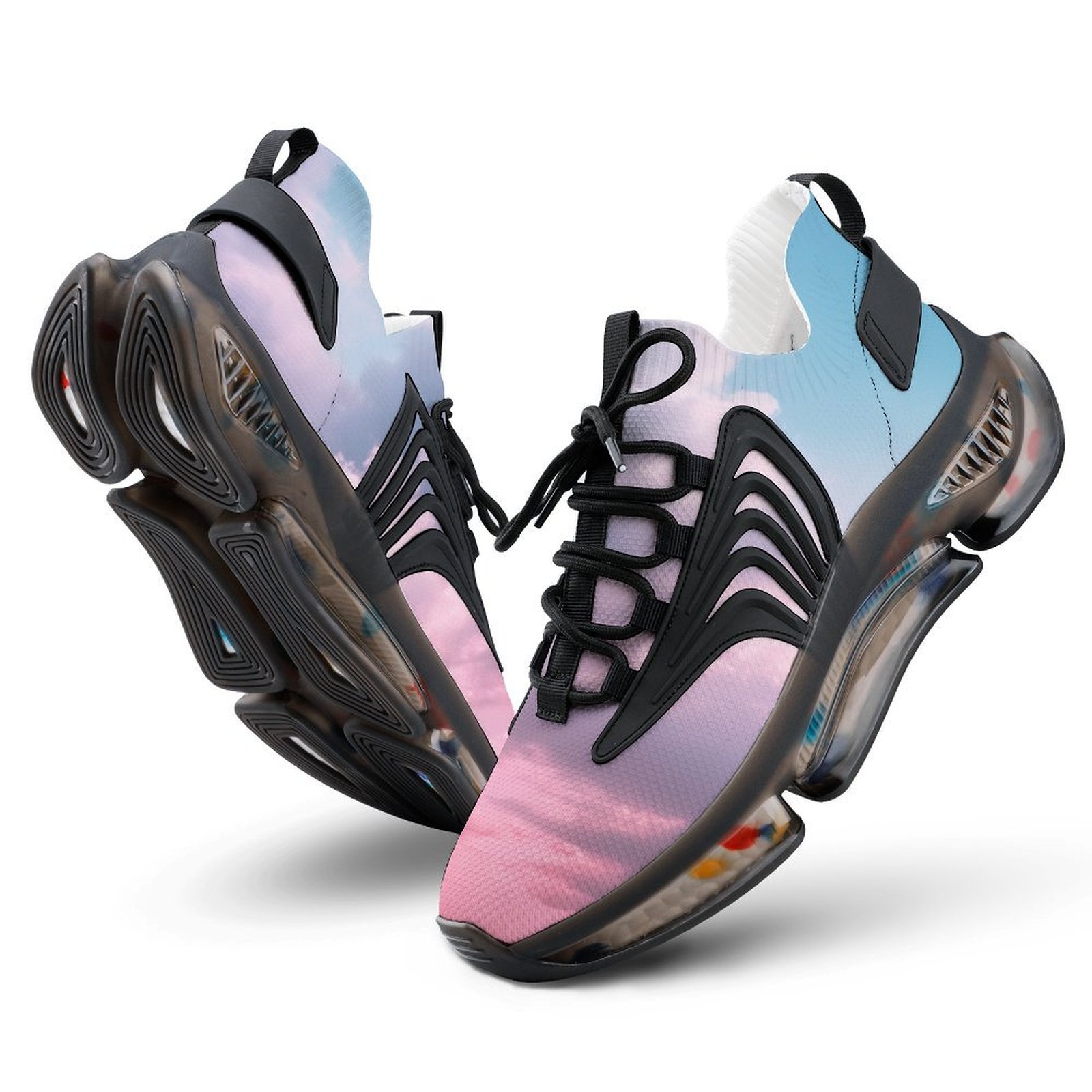 Pastel Clouds Sky Print Walking Shoes for Men Woman Lightweight Tennis ...