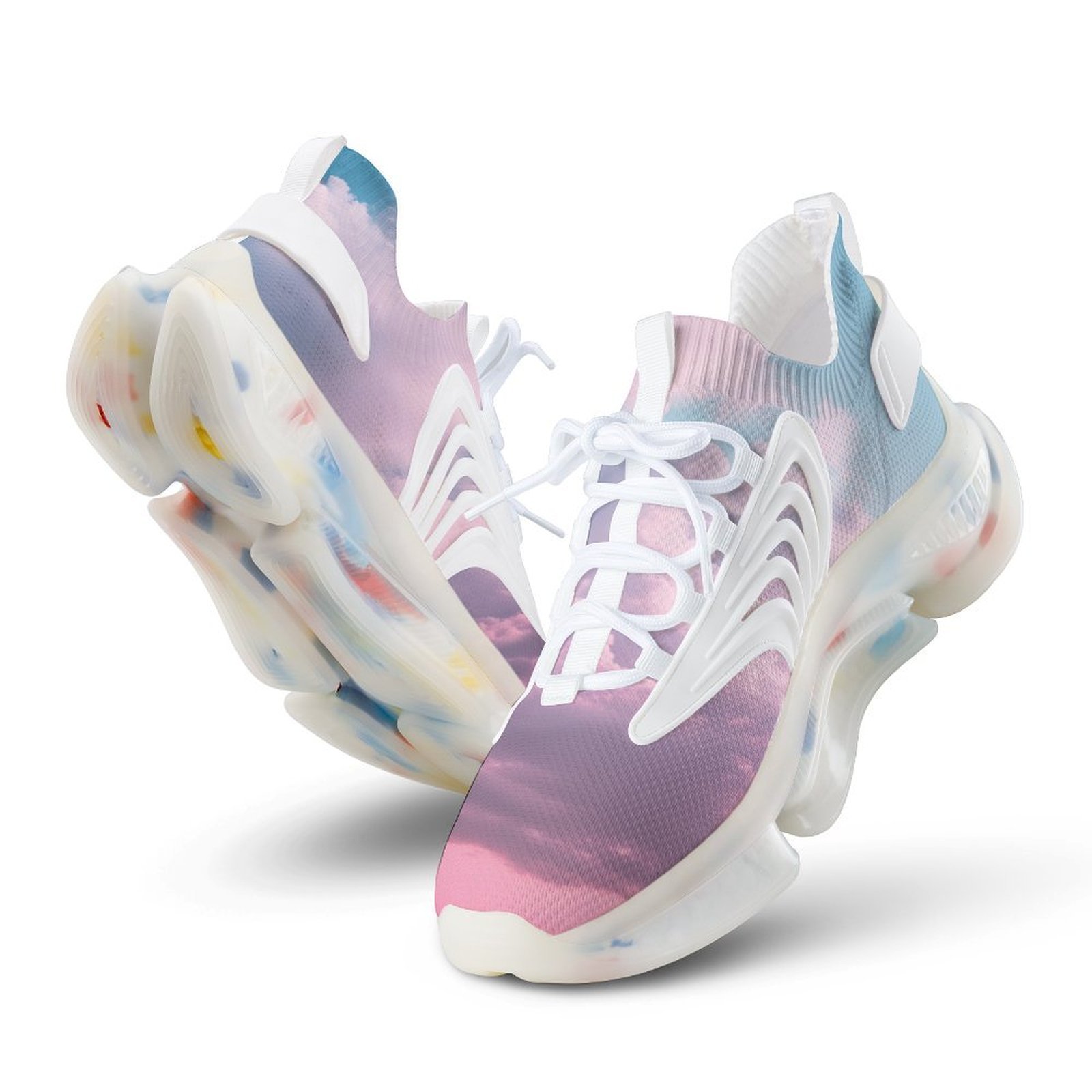 Pastel Clouds Sky Print Walking Shoes for Men Woman Lightweight Tennis ...