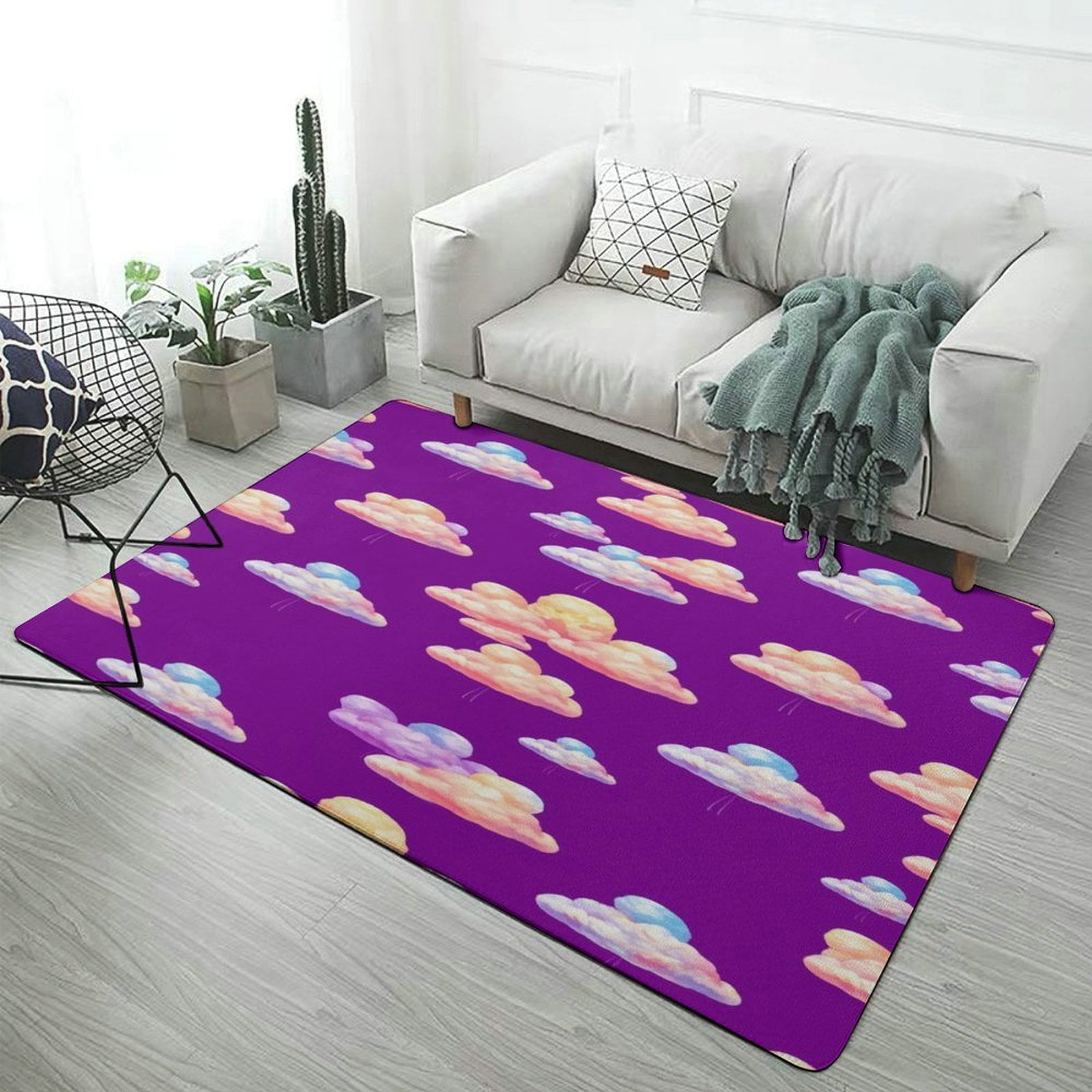 Pastel Cloudscape Pattern Light Luxury Home Carpets Living Room Ration ...
