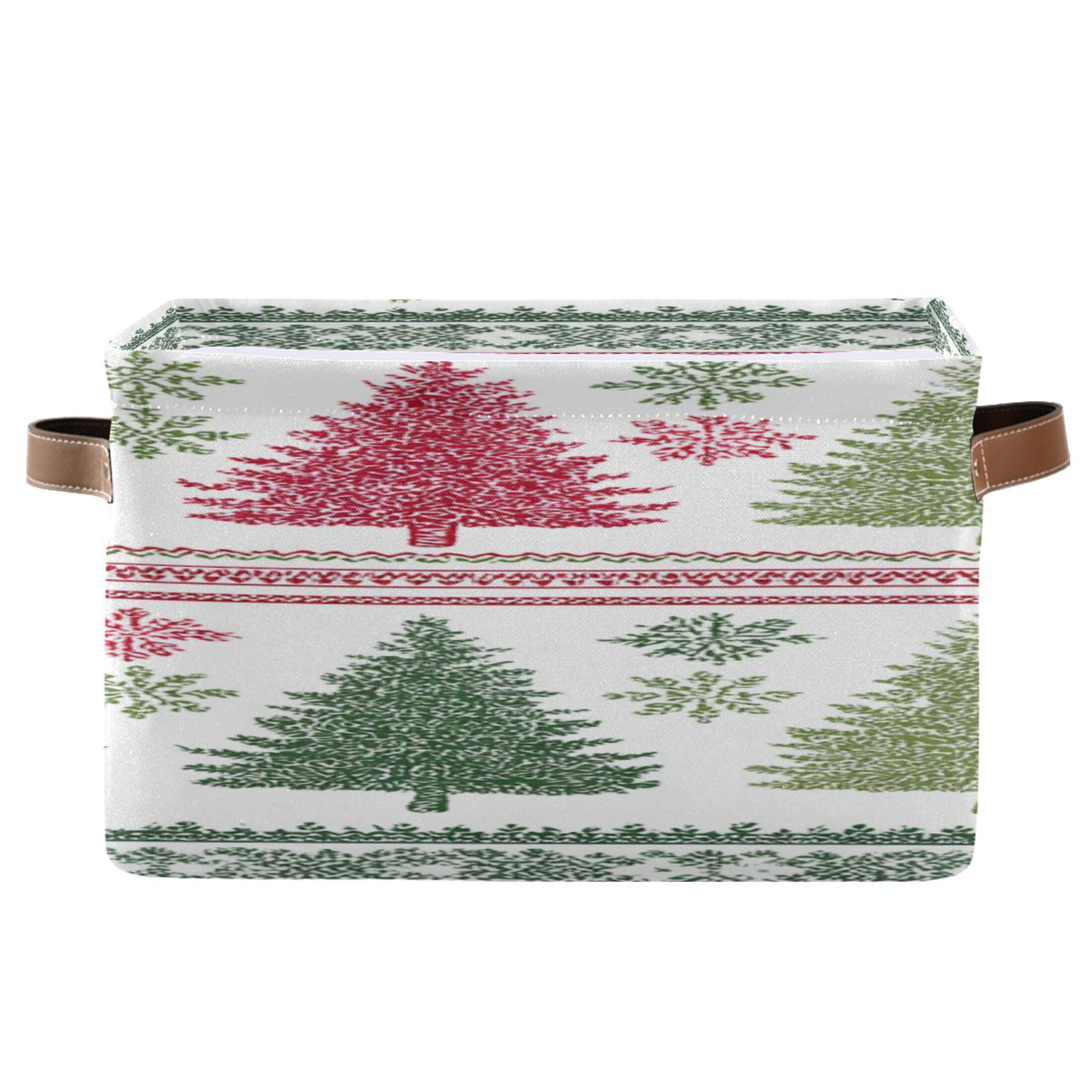 Pastel Color Christmas Trees Square Storage Bins with Handles ...