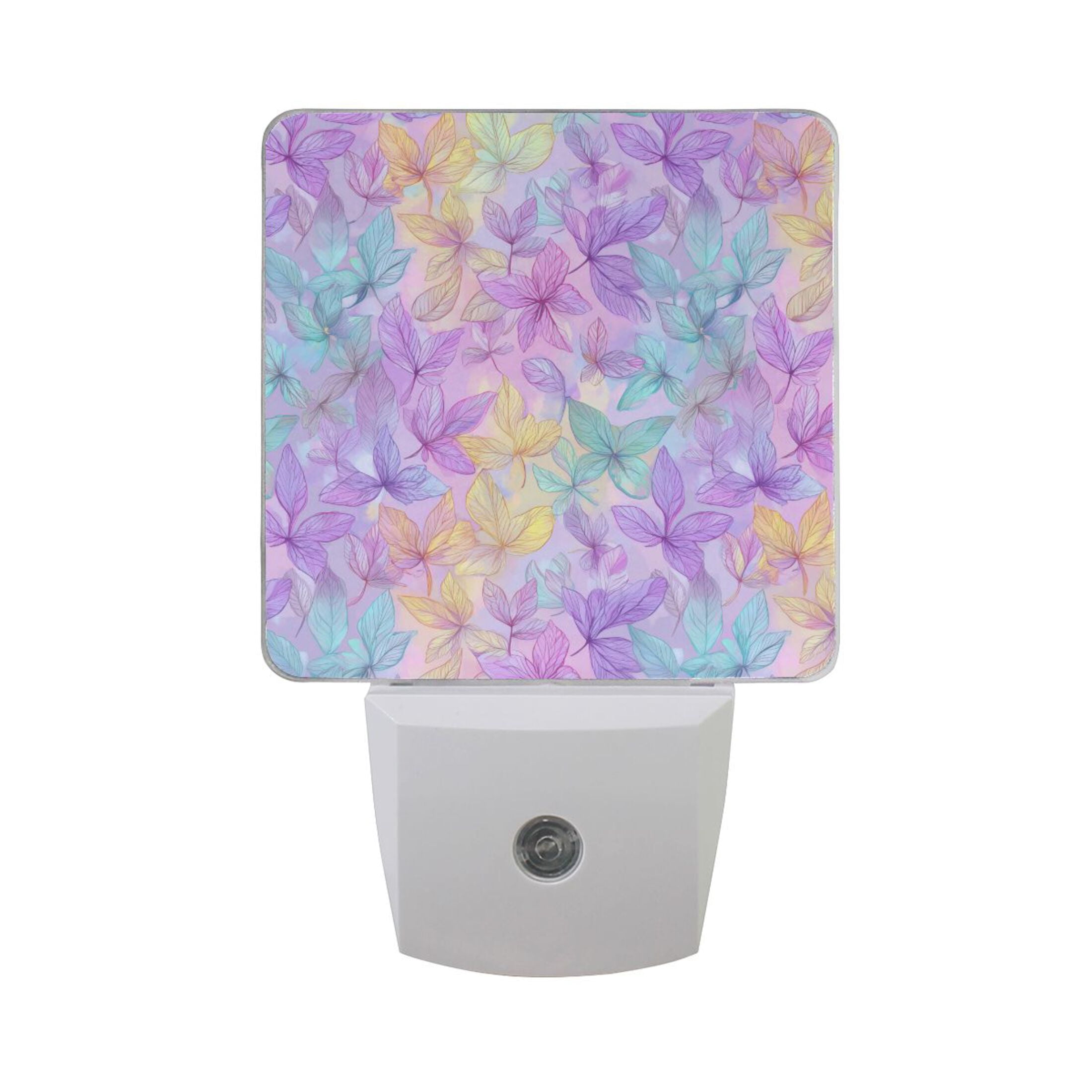Pastel Color Gardient Leaves LED Night Light Sensor Lamp Plug-in ...