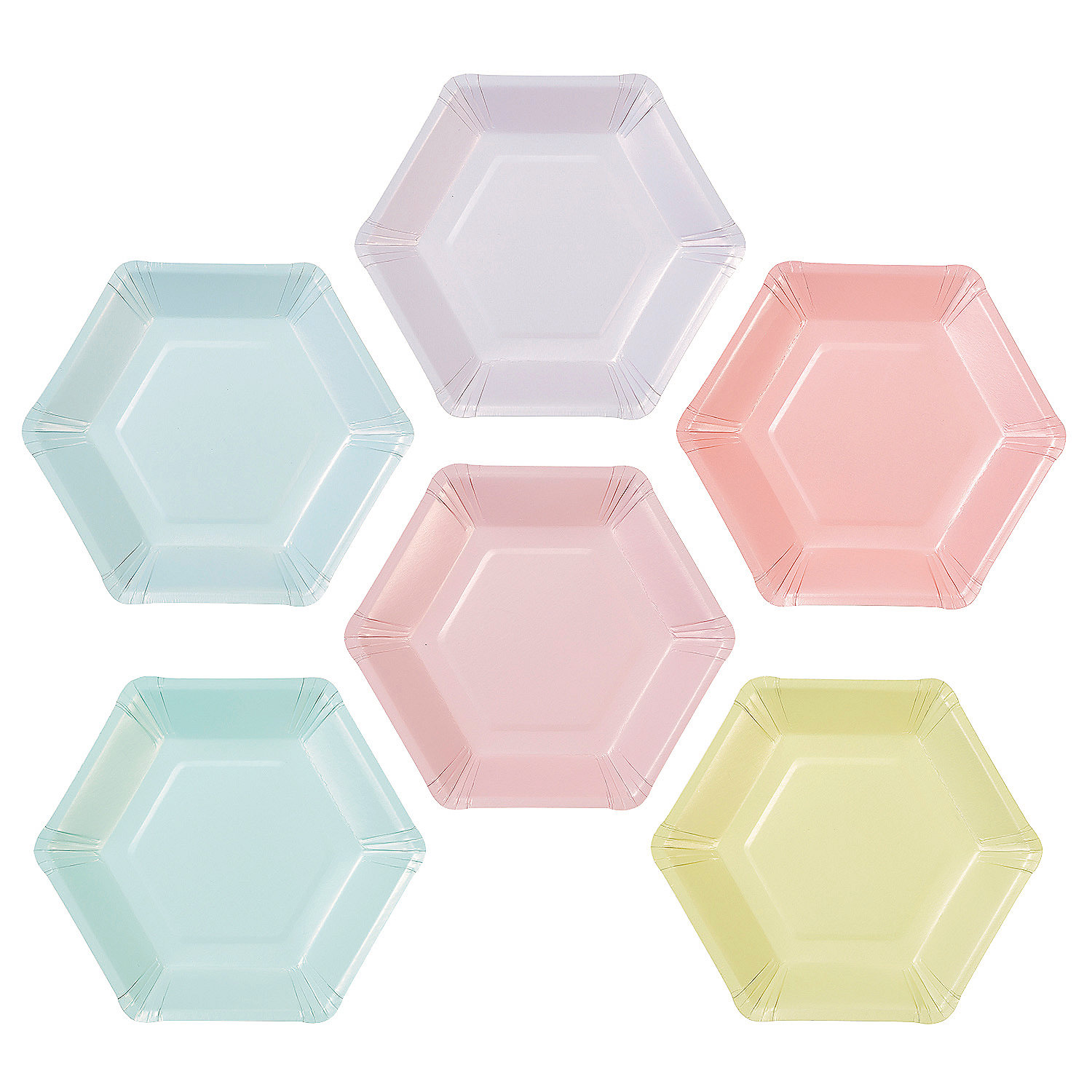 Pastel Color Hexagonal Paper Dessert Plates - 12 Ct. - Walmart.com