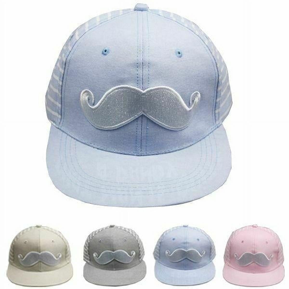 Pastel Color MUSTACHE Snapback Baseball Cap Hat Adult Ships in BOX Blue ...