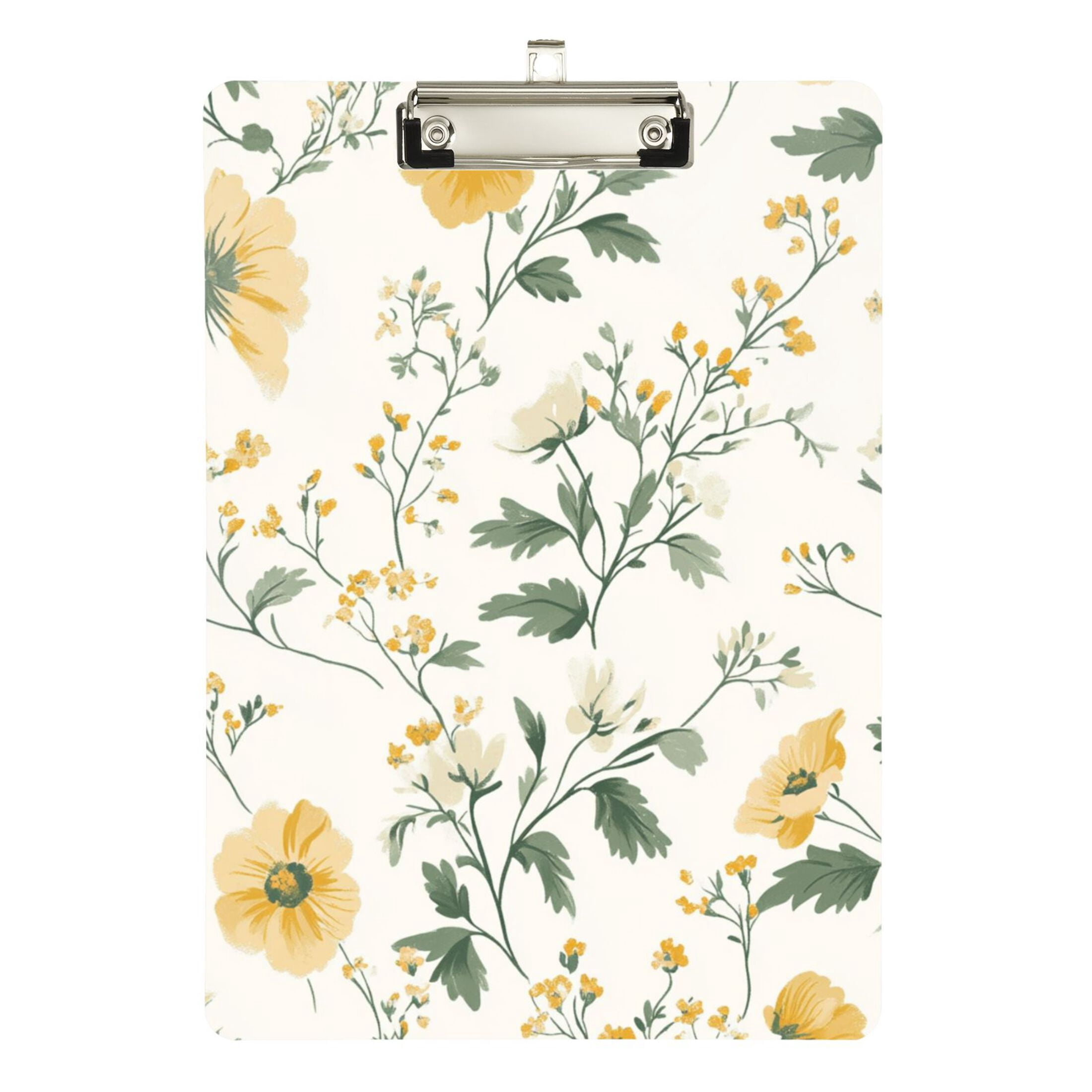 Pastel Color Yellow Florals Leaves Acrylic Clipboard Drawing Board ...