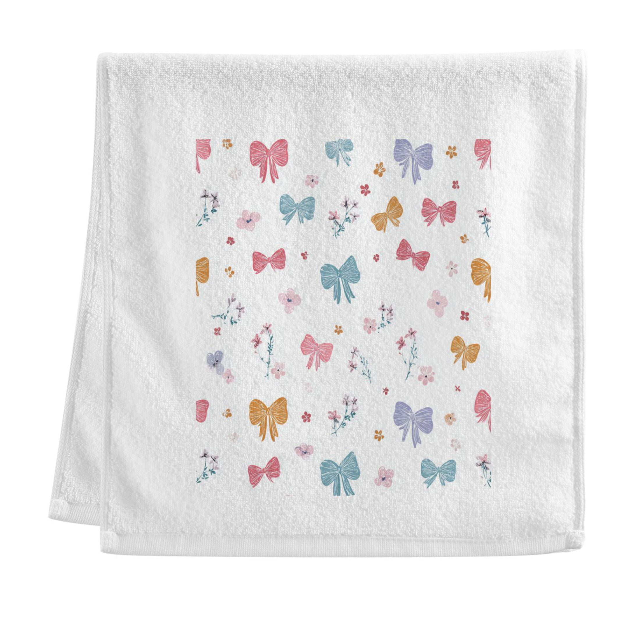 Pastel Colored Bows with Wild Florals Pure Cotton Towels Bath Towel ...