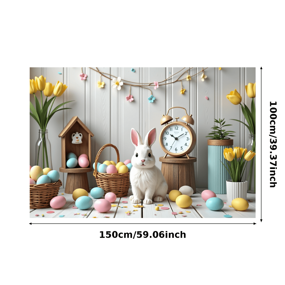Pastel Colored Floral Bunny Themed Easter Banner Party Decorations ...