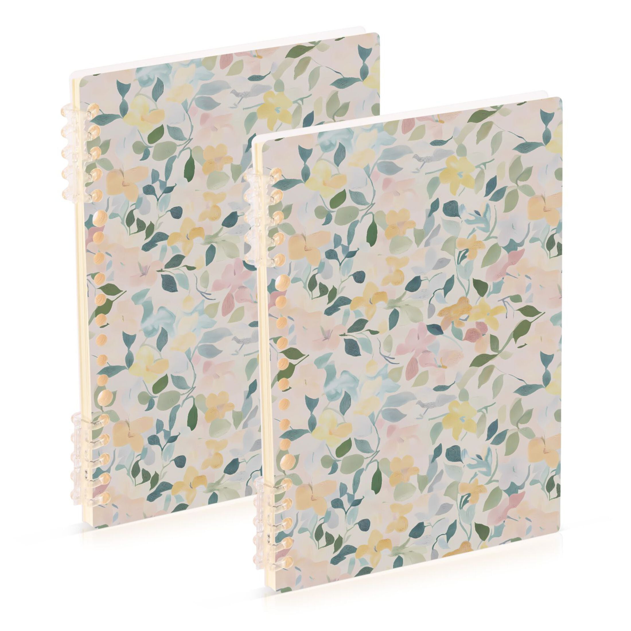 Pastel Colors Flower and Leaf Notebooks 2 Pcs 1-subject Journal 60 ...