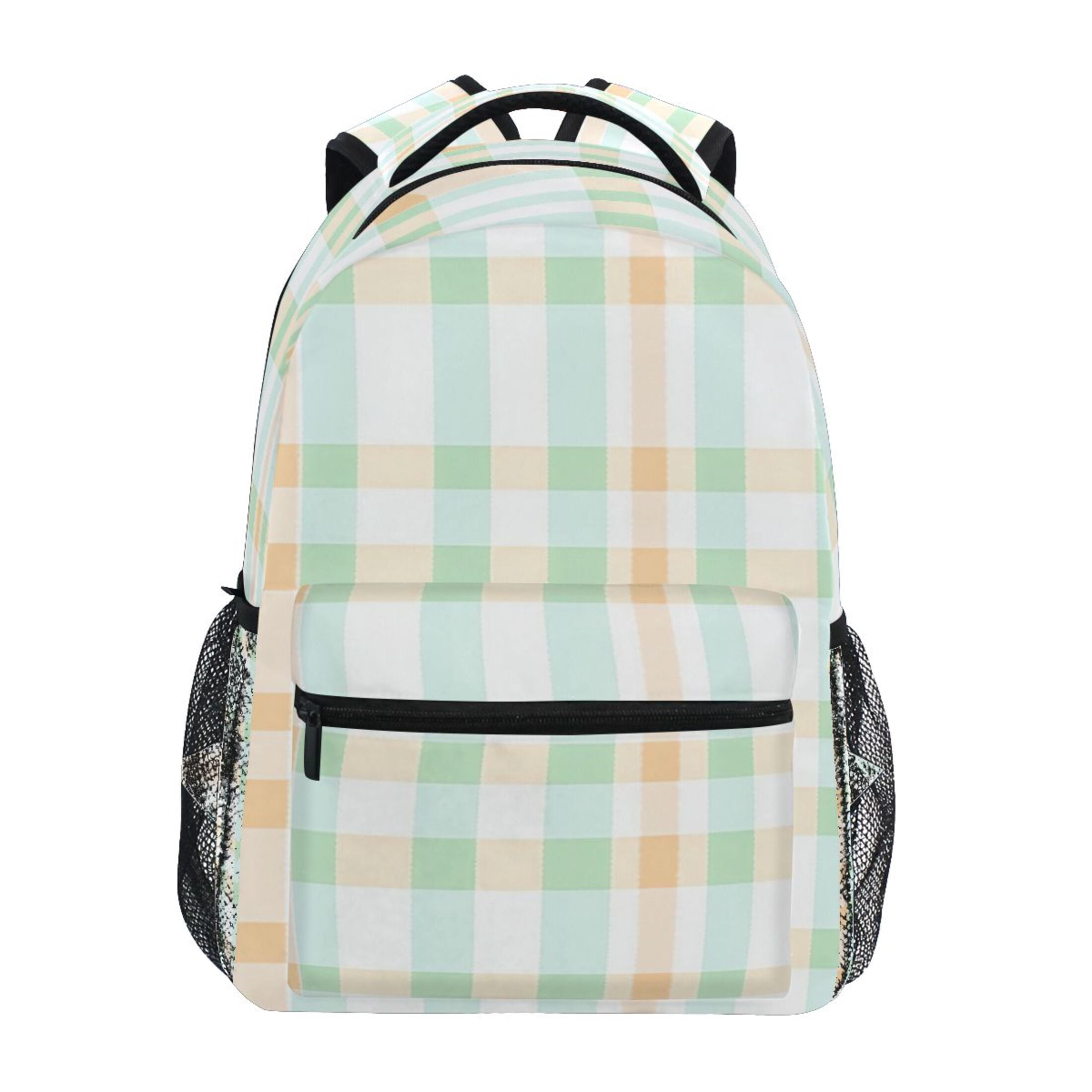 Pastel Colors Plaid Pattern Stylish Large Backpack 15L Self-Standing ...