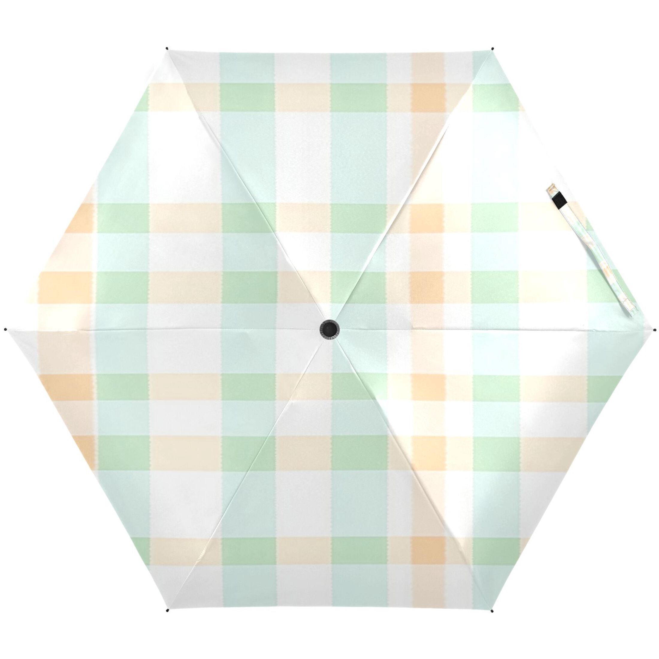 Pastel Colors Plaid Pattern Umbrellas for Sun Auto Open Close UV50 ...