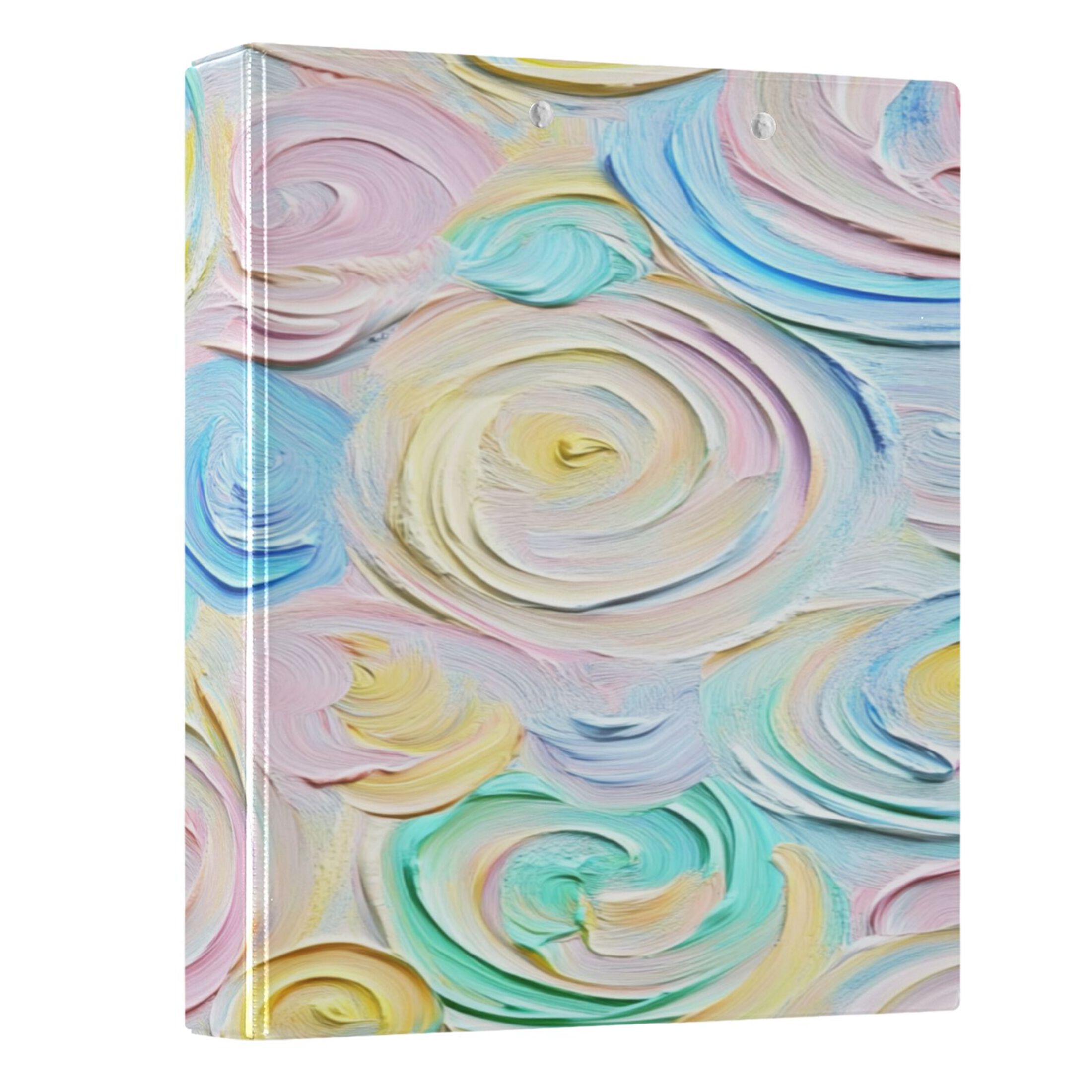 Pastel Colors Whimsical Swirls 3 Ring Hardcover Binders 1.5in Round ...