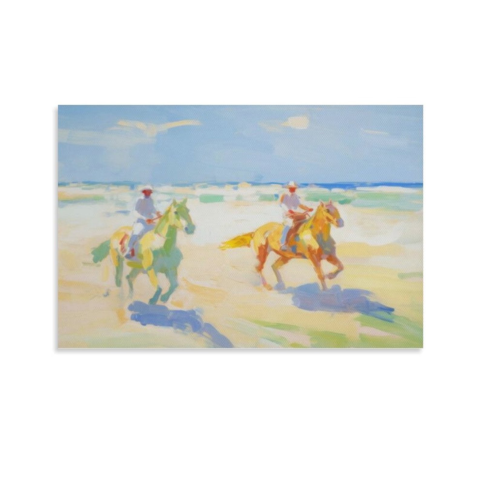 Pastel Cowboy Print Western Dorm Decor Coastal Equestrian Painting ...