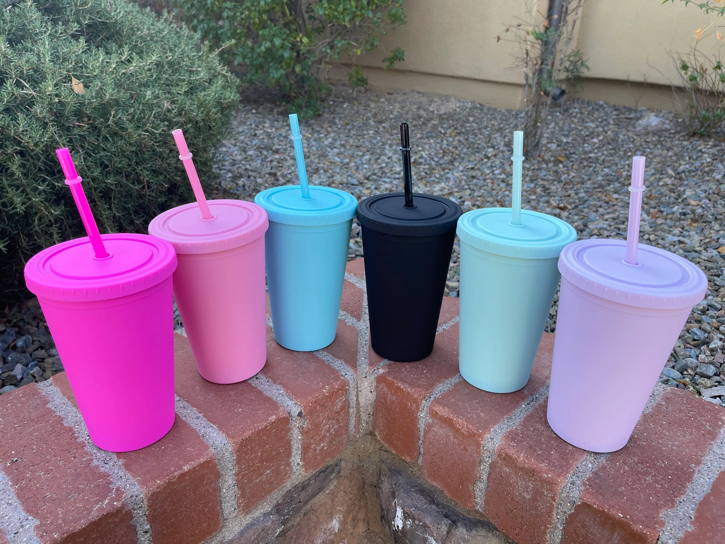 Pastel Cup Blank Cups Tumblers, 16 oz Matte Tumblers, Double Wall ...