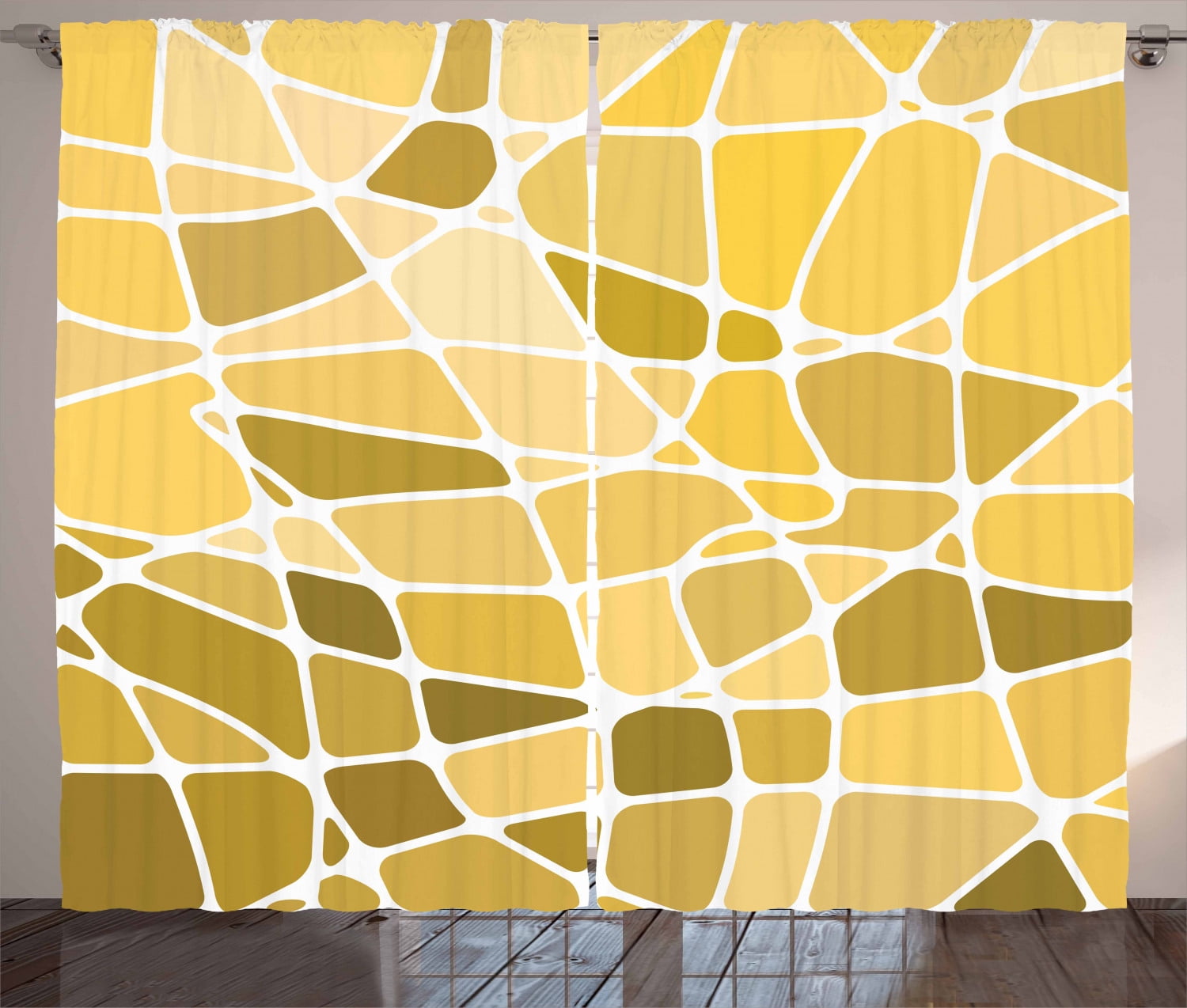 Pastel Curtains 2 Panels Set, A Pattern of Disorganized Color Blocks in ...