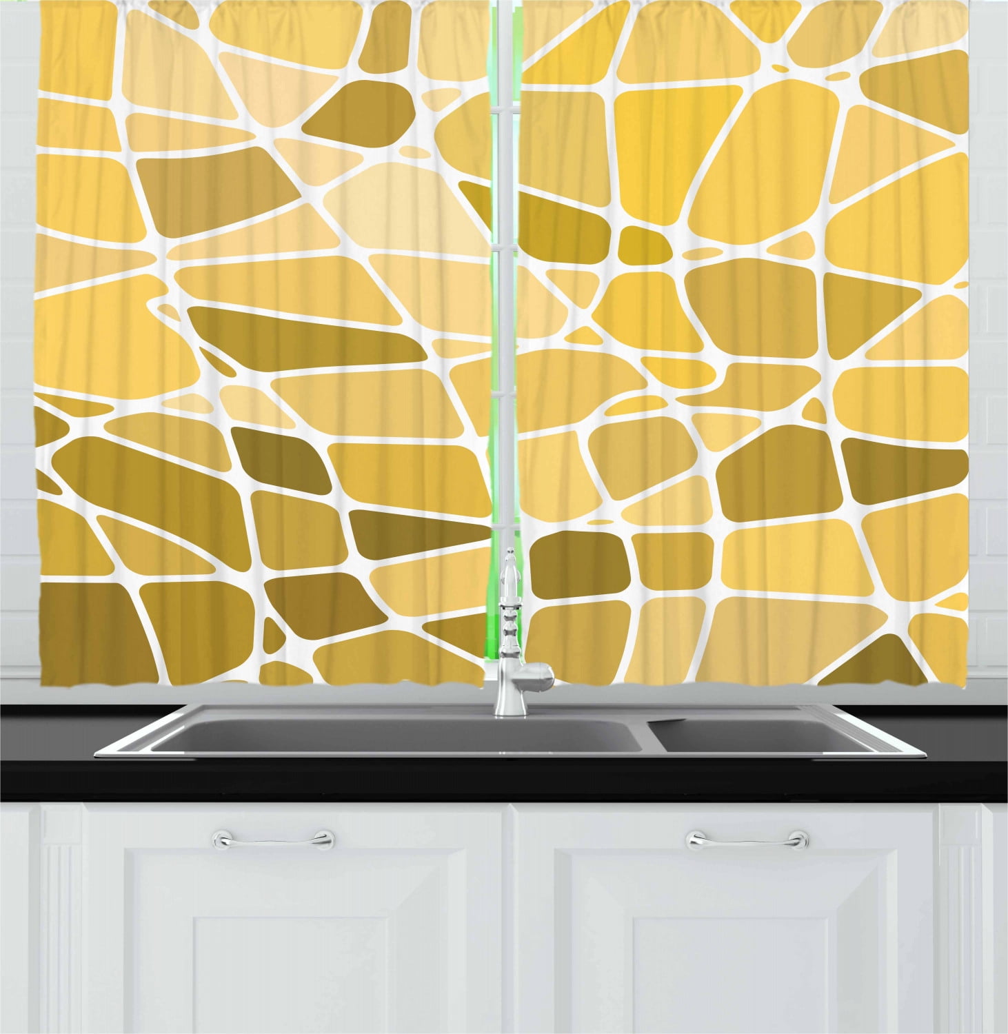 Pastel Curtains 2 Panels Set, A Pattern of Disorganized Color Blocks in ...