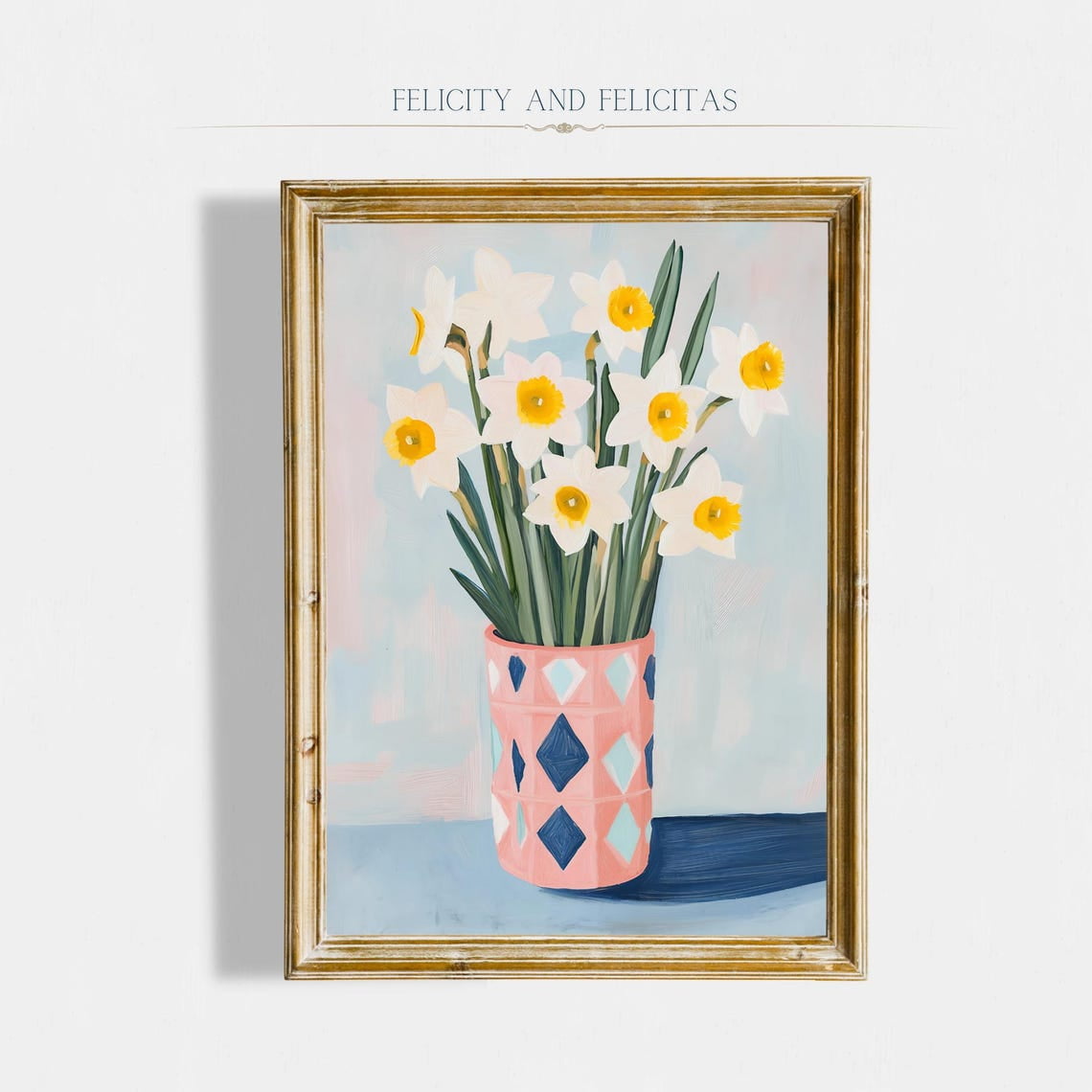 Pastel Daffodils Wall Art, Spring Flower Painting, Spring Floral Home ...