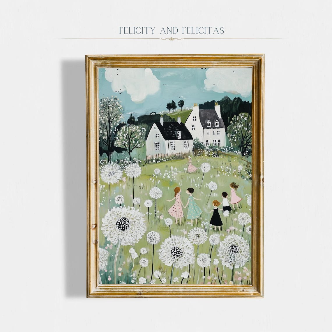 Pastel Dandelion Wall Art, Country Dandelion Painting, Spring Floral ...