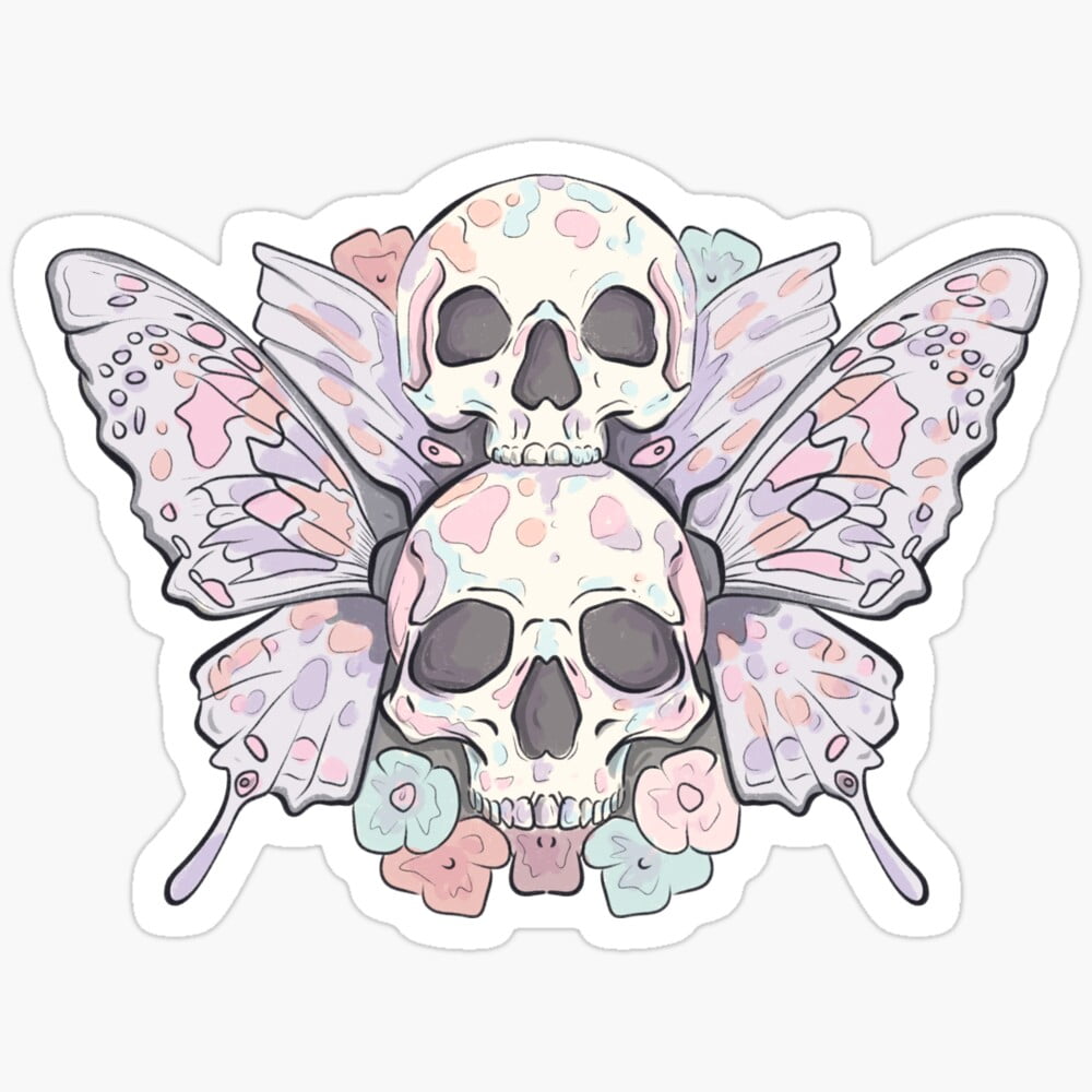 Pastel Death Moth Sticker Phone Decal Water Bottle Stickers Car Decals ...