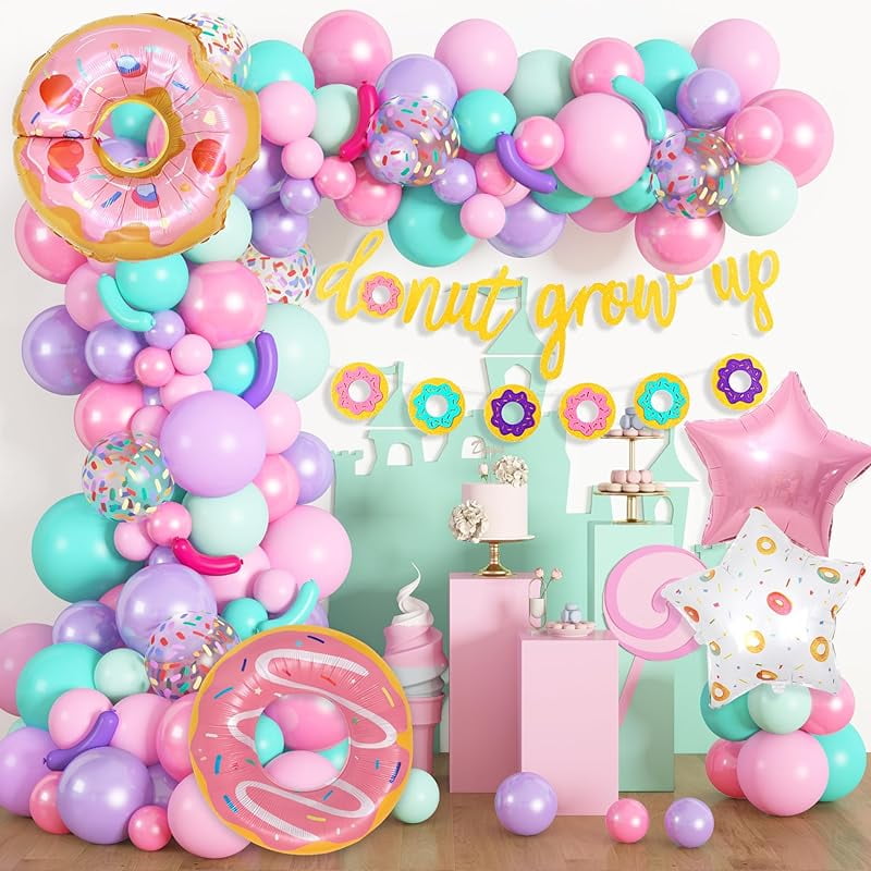 Pastel Donut Balloon Arch Garland Kit, Donut Two Sweet One Birthday Party Supplies Girl Pastel ...